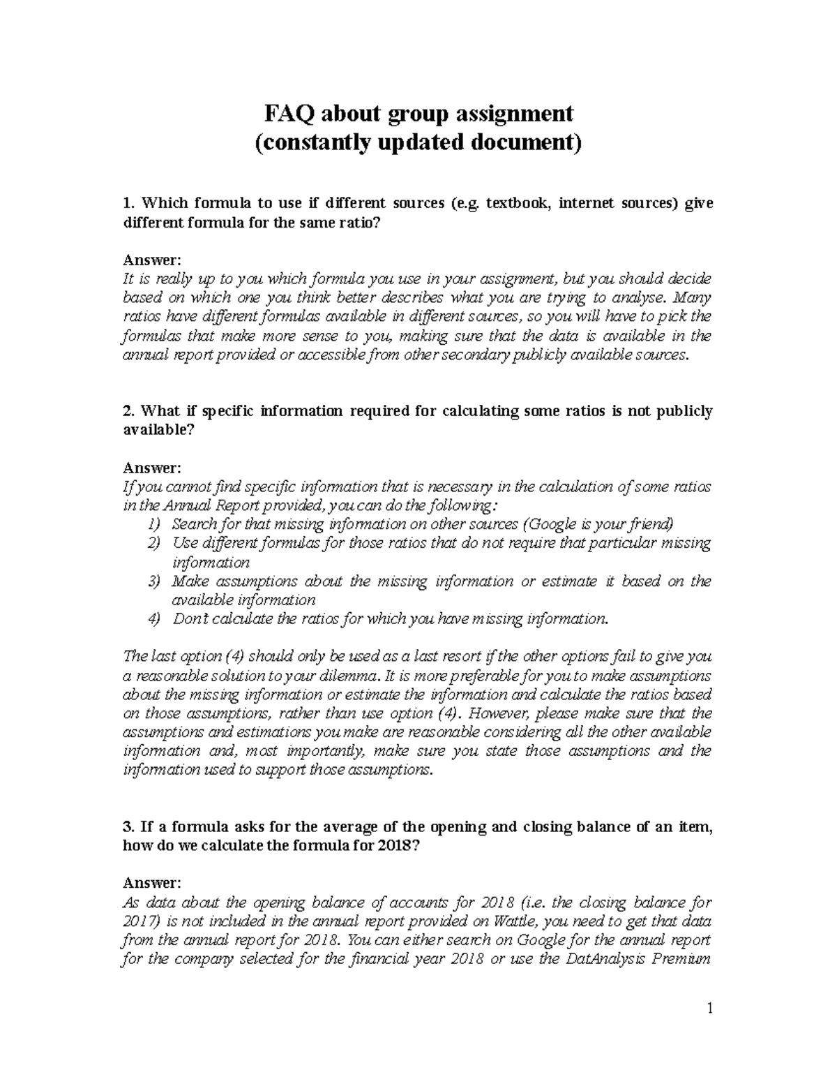 FAQ about group assignment - FAQ about group assignment (constantly ...