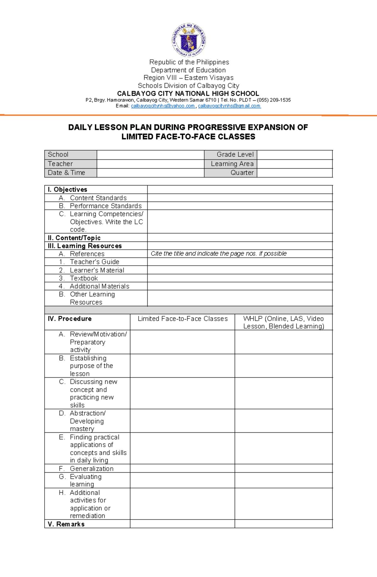 Dlp-format compress - good - Republic of the Philippines Department of Education Region VIII ...