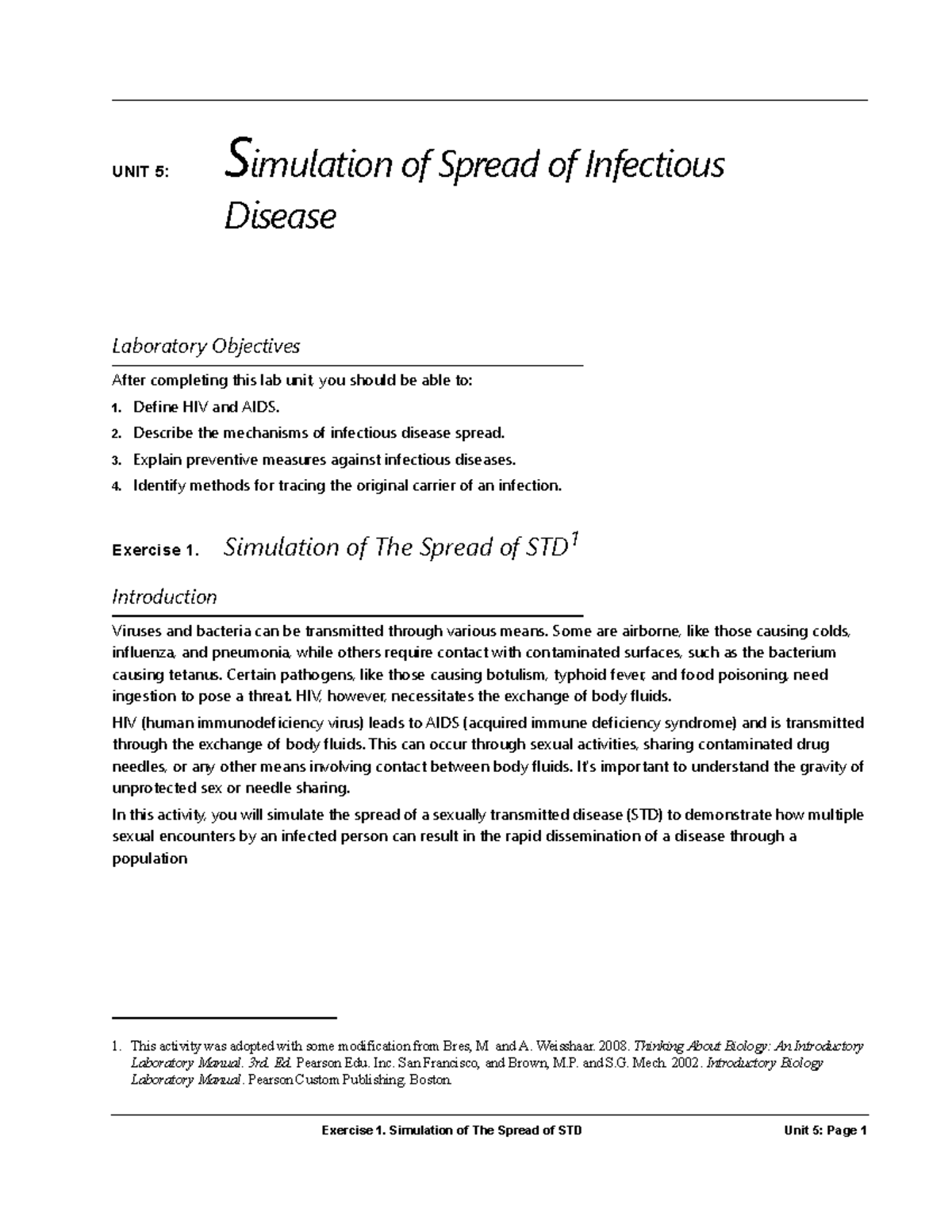BIOL1011 Manual Unit05-Simulation of STD - Exercise 1. Simulation of ...