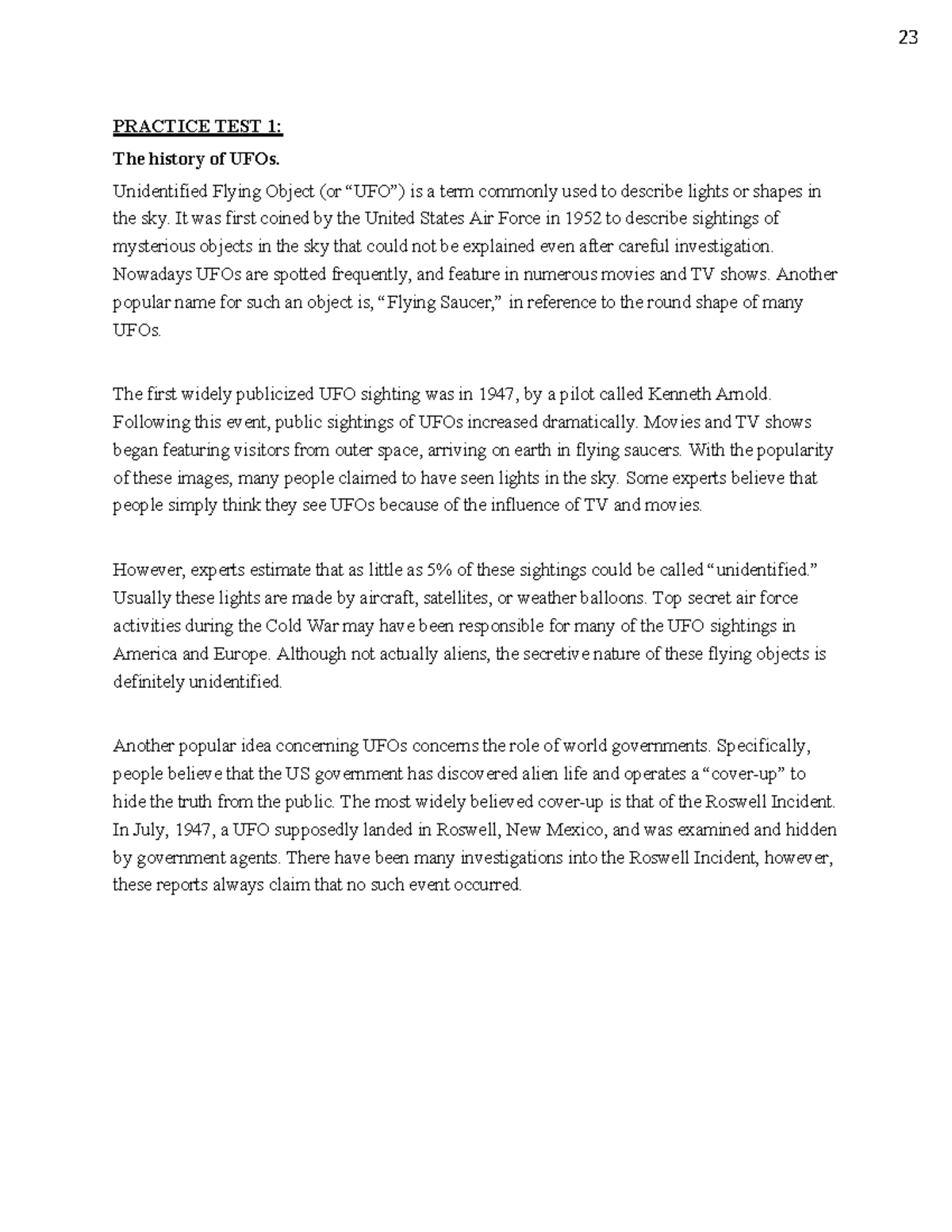 BT reading nhỏ - bài luyện tập 4 kĩ năng IELTS cho bạn - PRACTICE TEST ...