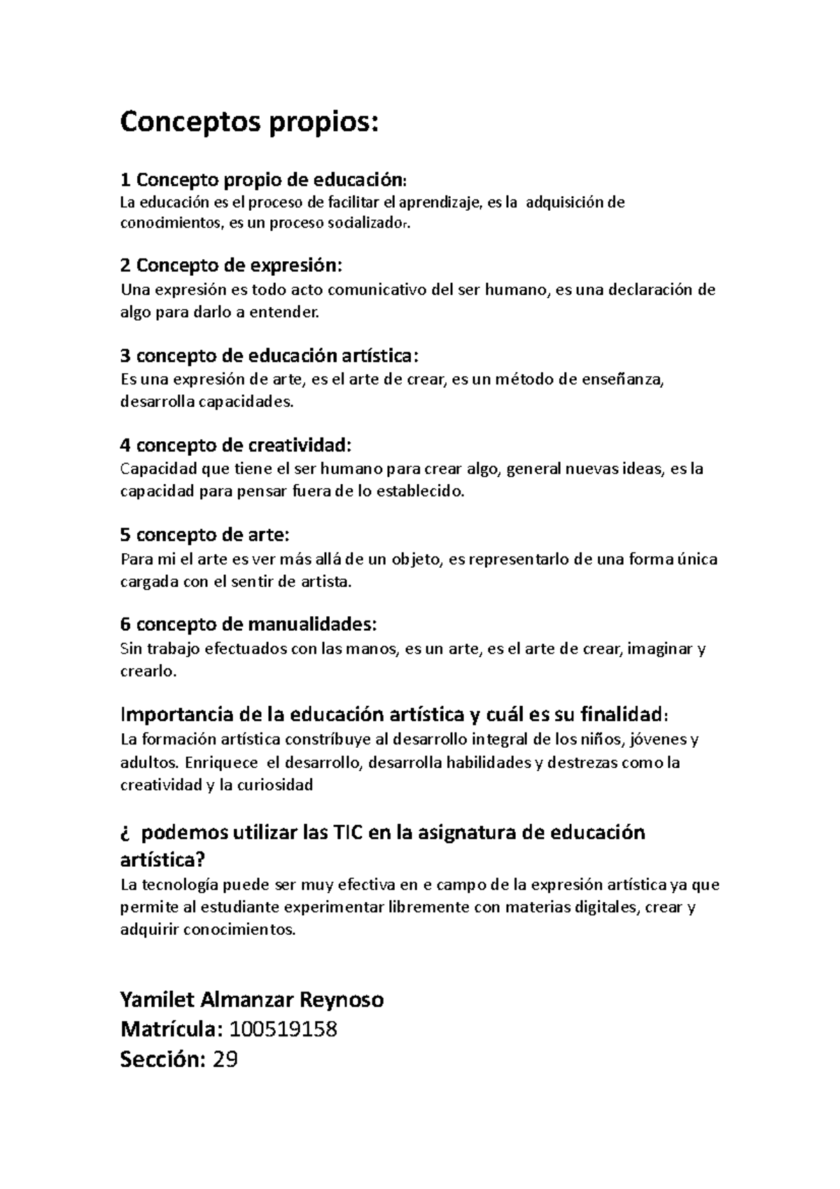 Documento - Trabajo de práctica - Conceptos propios: 1 Concepto propio ...