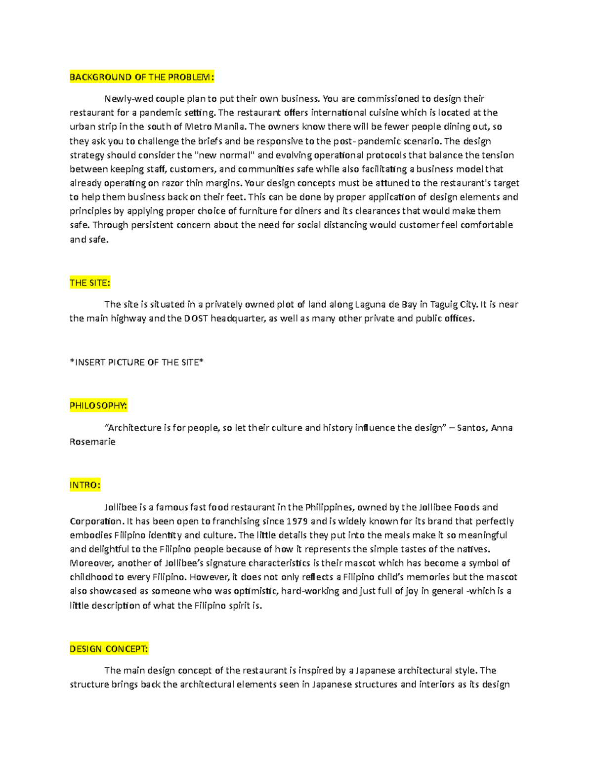 Background OF THE Problem - BACKGROUND OF THE PROBLEM: Newly-wed couple plan to put their own ...