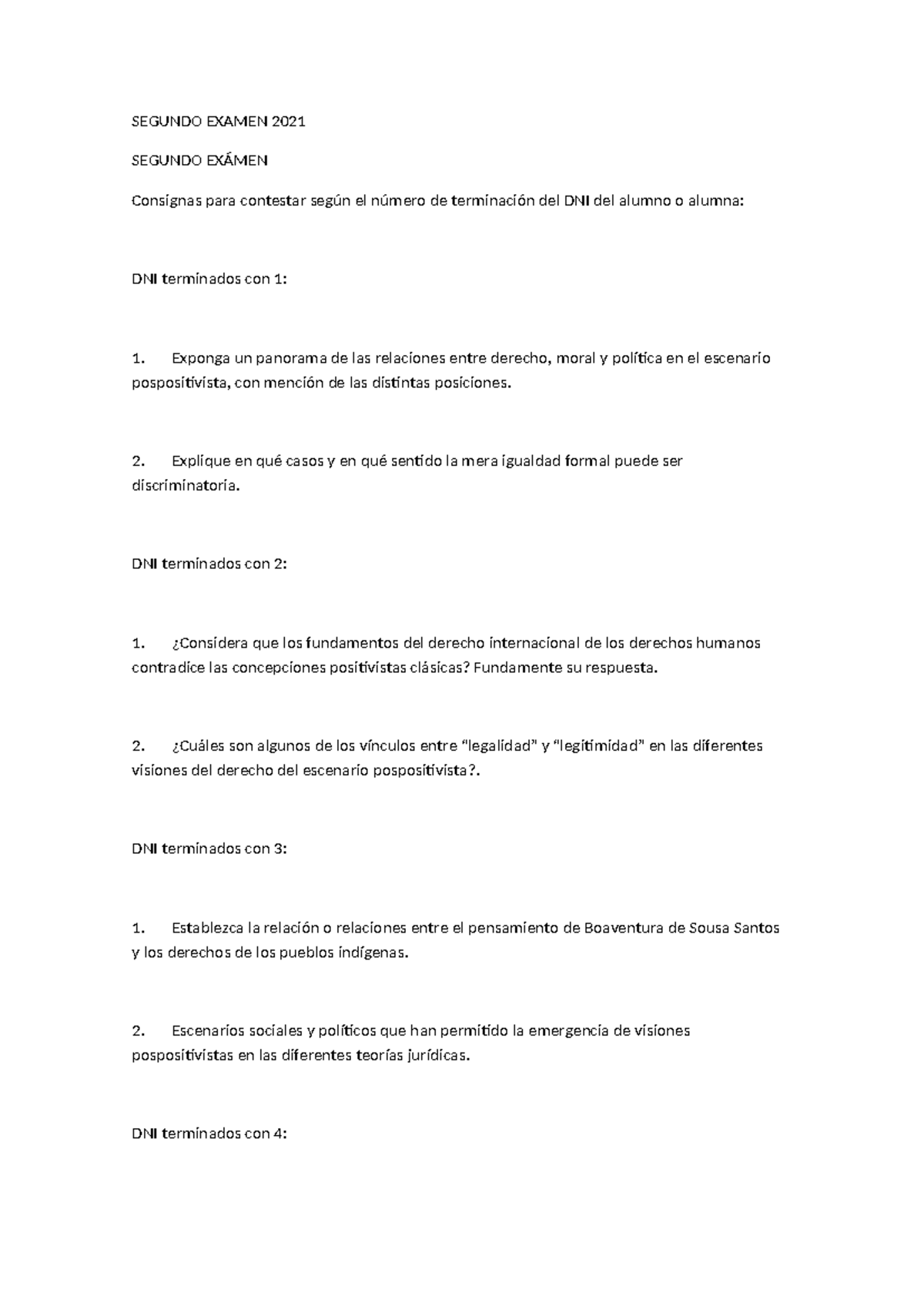 Segundo Examen 2021 - SEGUNDO EXAMEN 2021 SEGUNDO EXÁMEN Consignas para ...