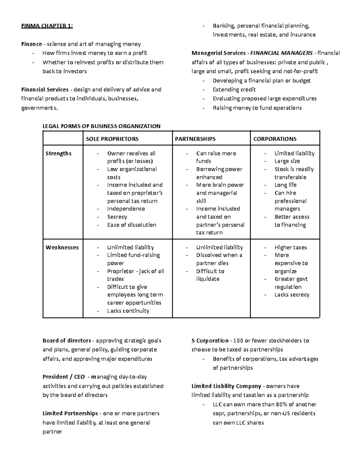 Finma Chapter 1 - Finance - science and art of managing money - How ...