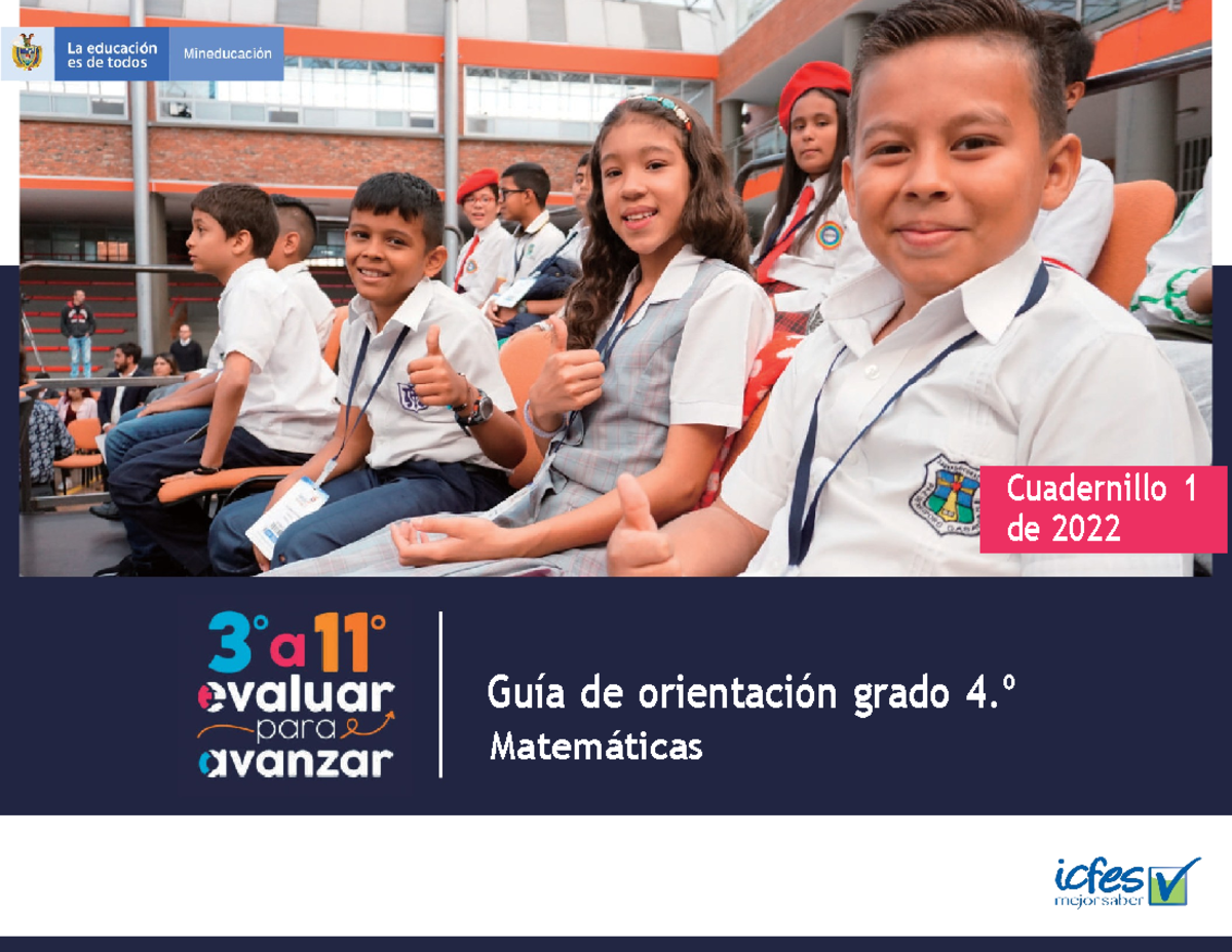 Guia PC-Matematicas-4-1 2022 - Cuadernillo 1 de 2022 Guía de ...