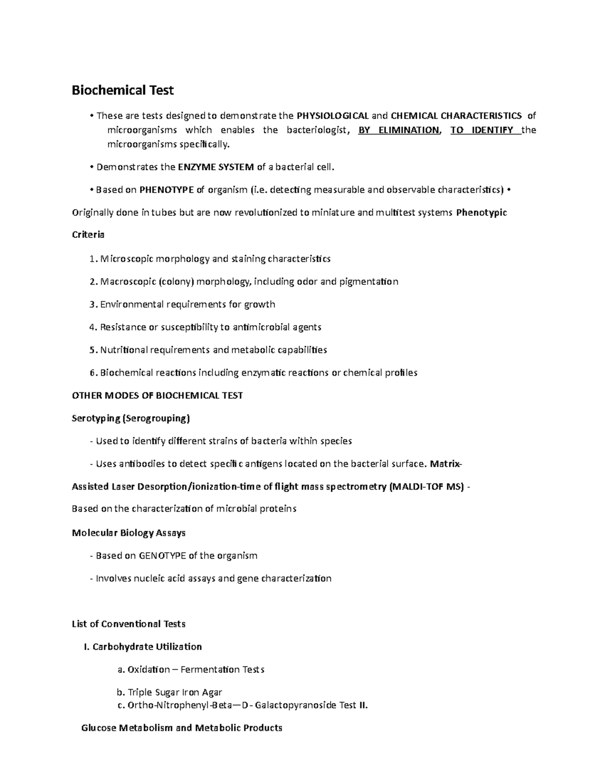 Biochemical Test - Notes in Microbiology - Biochemical Test These are ...