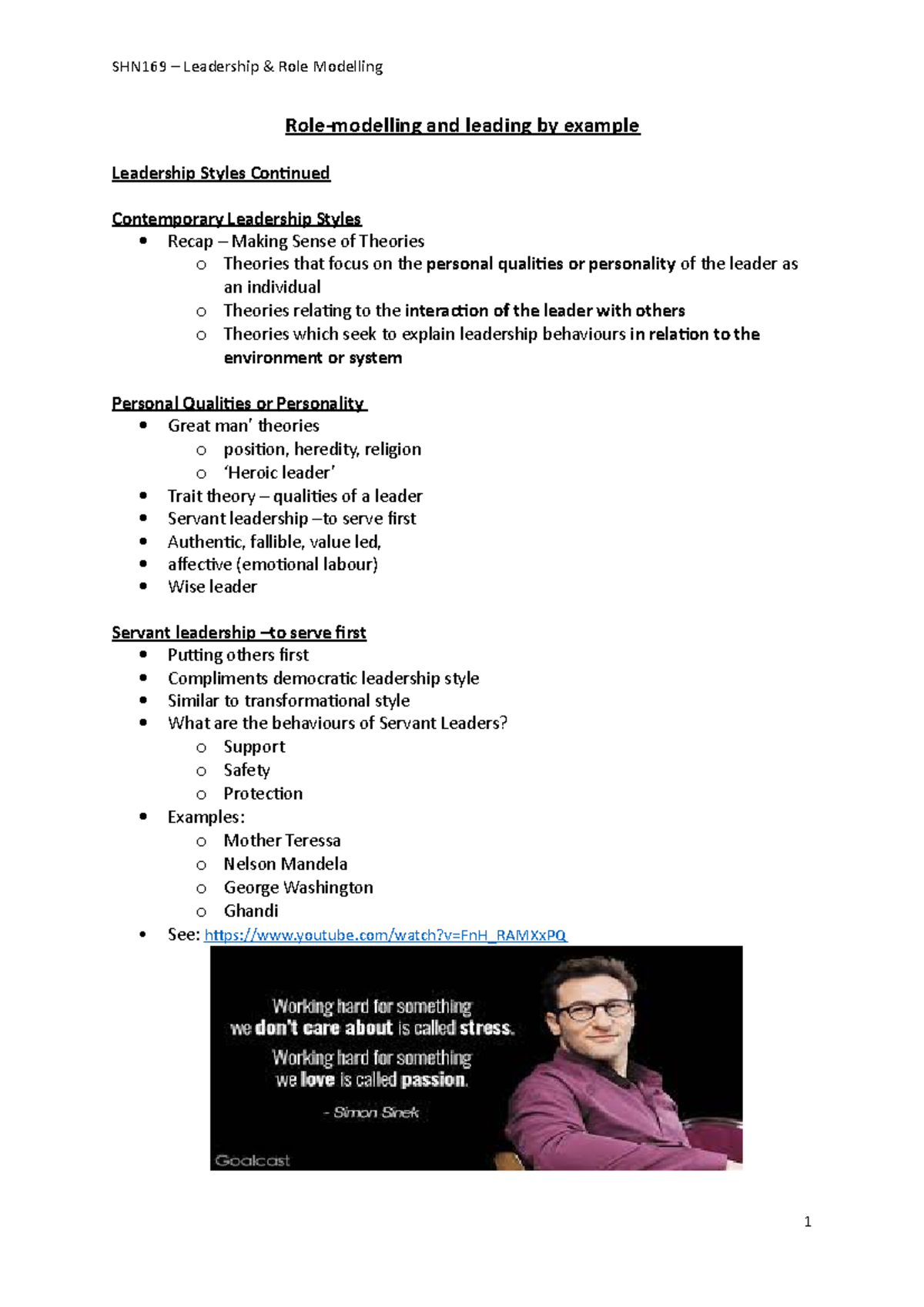 Leadership Roles - Role-modelling and leading by example Leadership ...