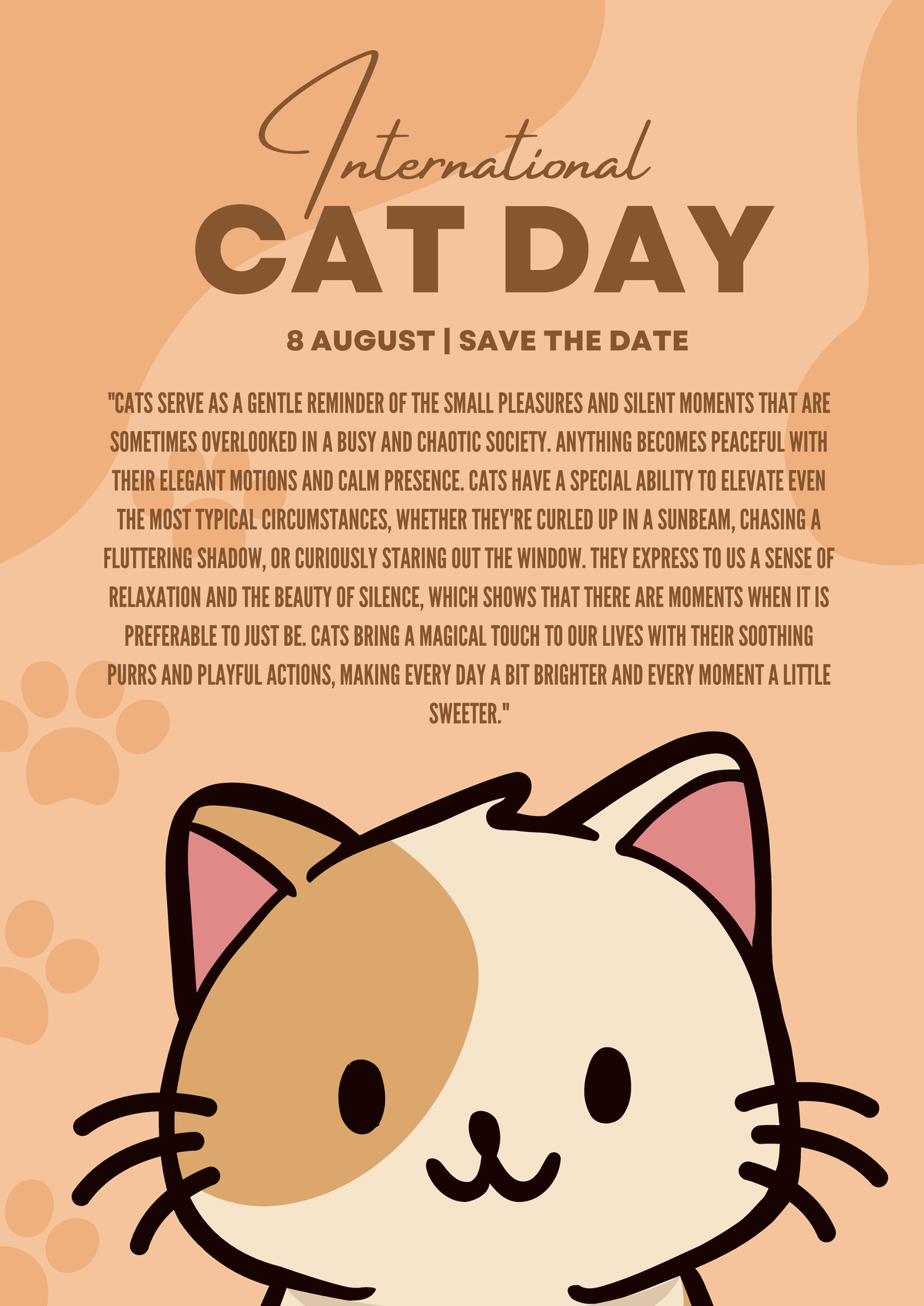 Sample design for students - CAT DAY International "CATS SERVE AS A ...