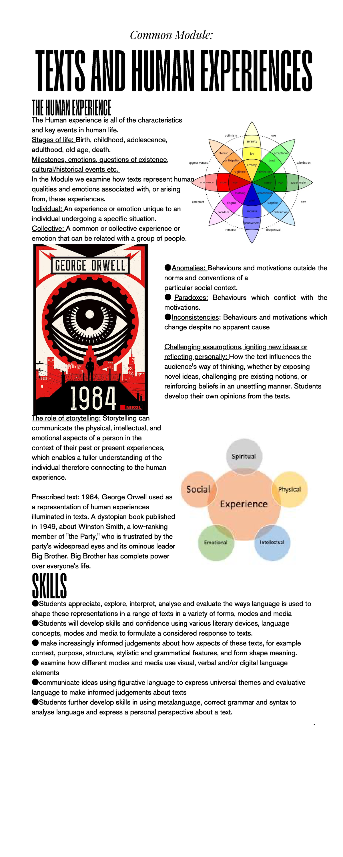 Texts and human experiences-2 - SKILLS TEXTS AND HUMAN EXPERIENCES ...