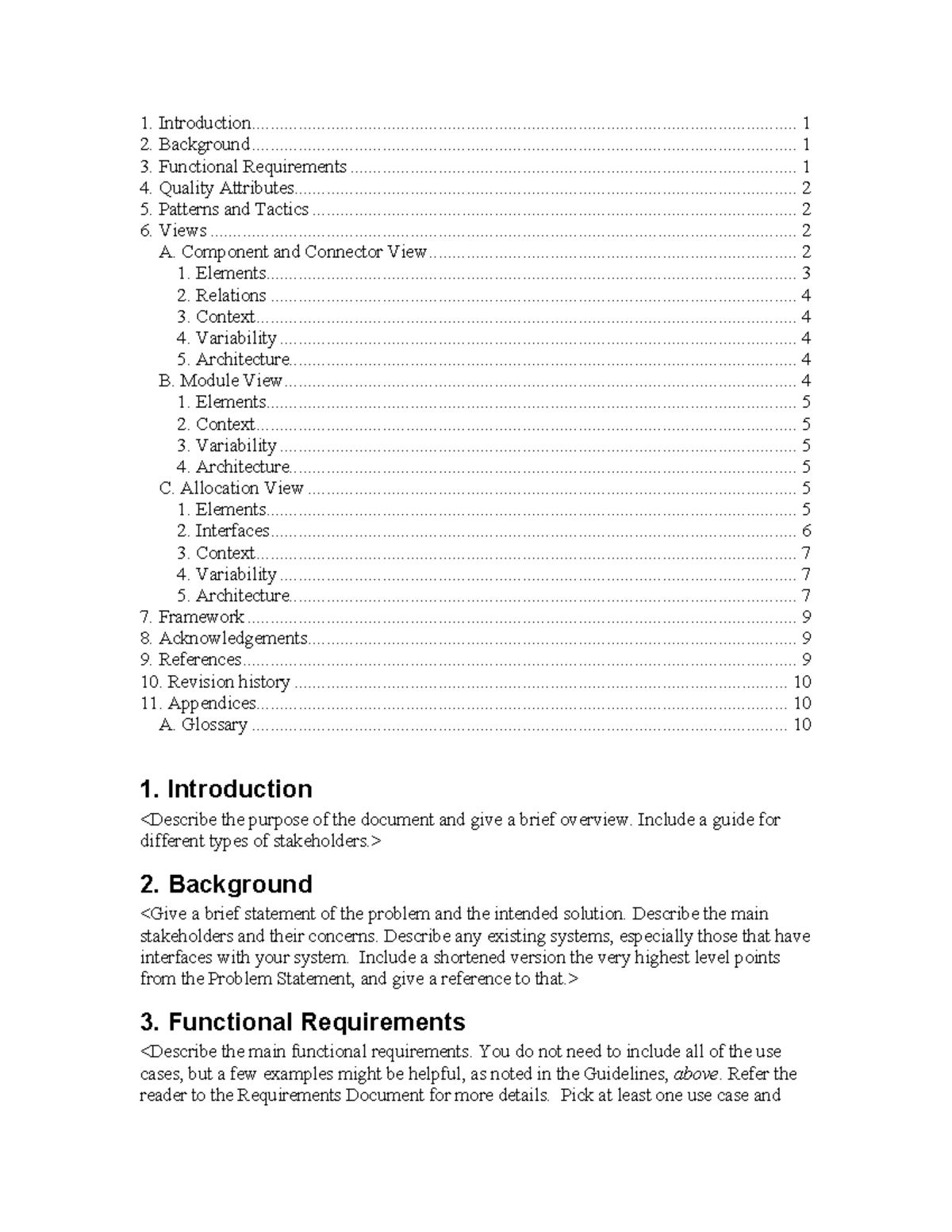 Sample Arch Doc-v1 - Uml - 1. Introduction - Studocu