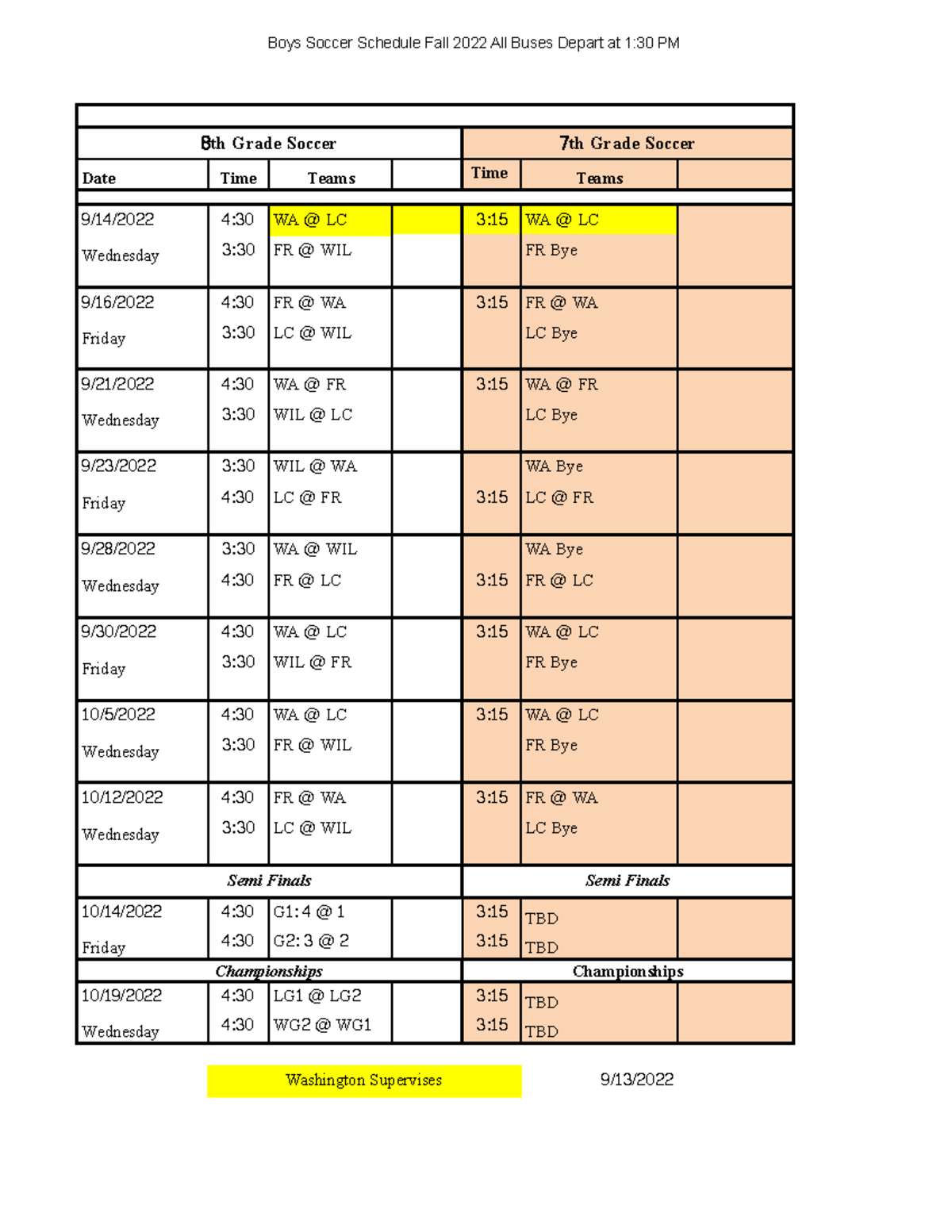 Boys Soccer Schedule 10 Game - Boys Soccer Schedule Fall 2022 All Buses ...