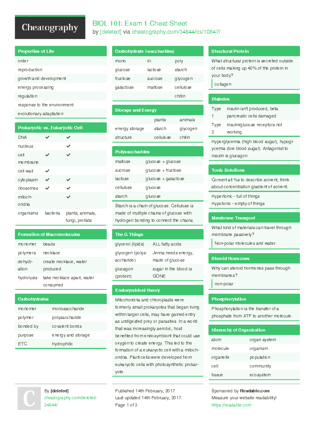 Exam review - bio note - BIOL 101: Exam 1 Cheat Sheet by [deleted] via ...