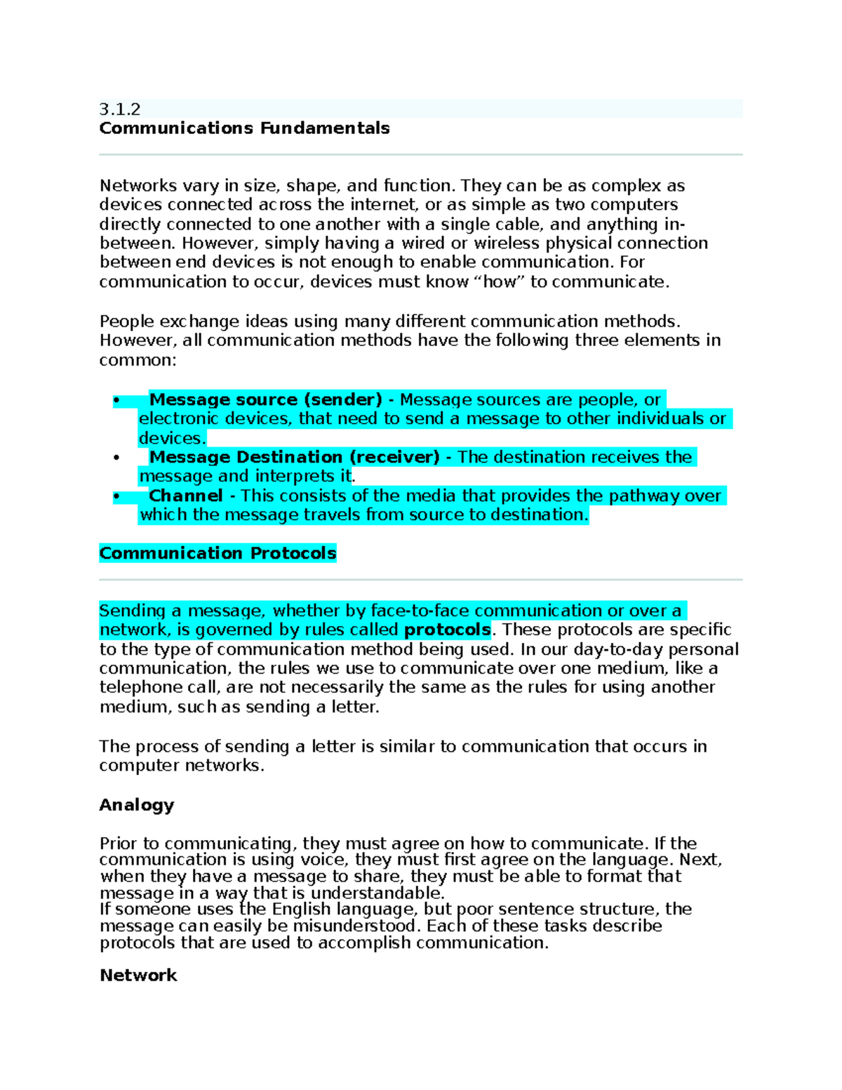 Module 1 Net Acad 3 Communications Fundamentals Networks Vary In Size Shape And Function