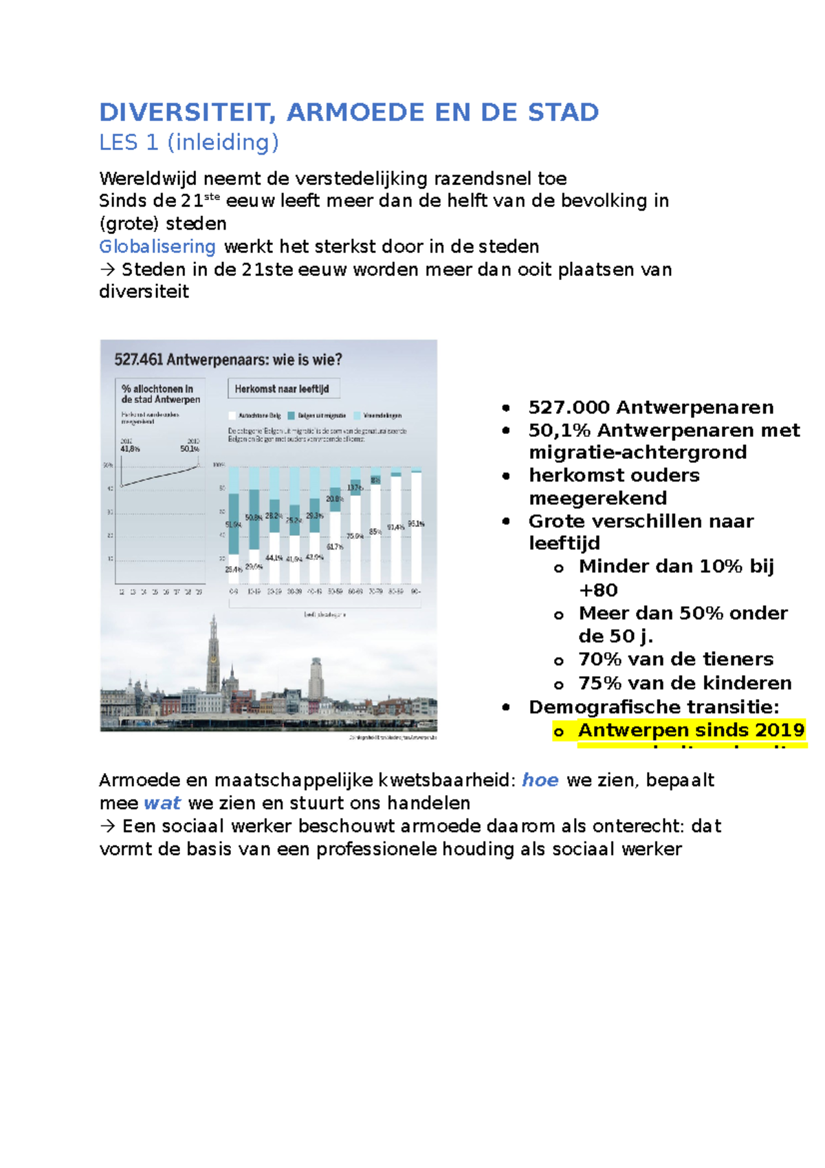 Divas 1 en 2 - Diversiteit en armoede in de stad I - - StuDocu