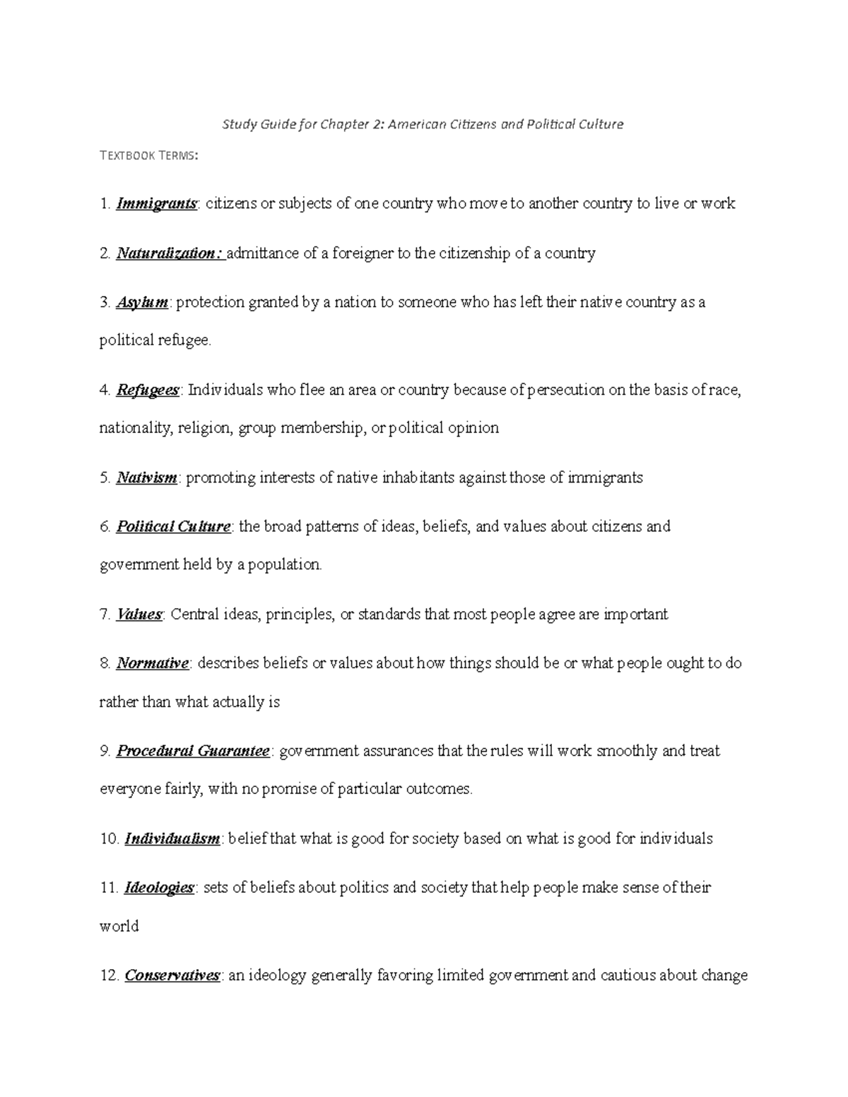 Study guide Chapter 2 - Lecture notes 2 - Study Guide for Chapter 2 ...