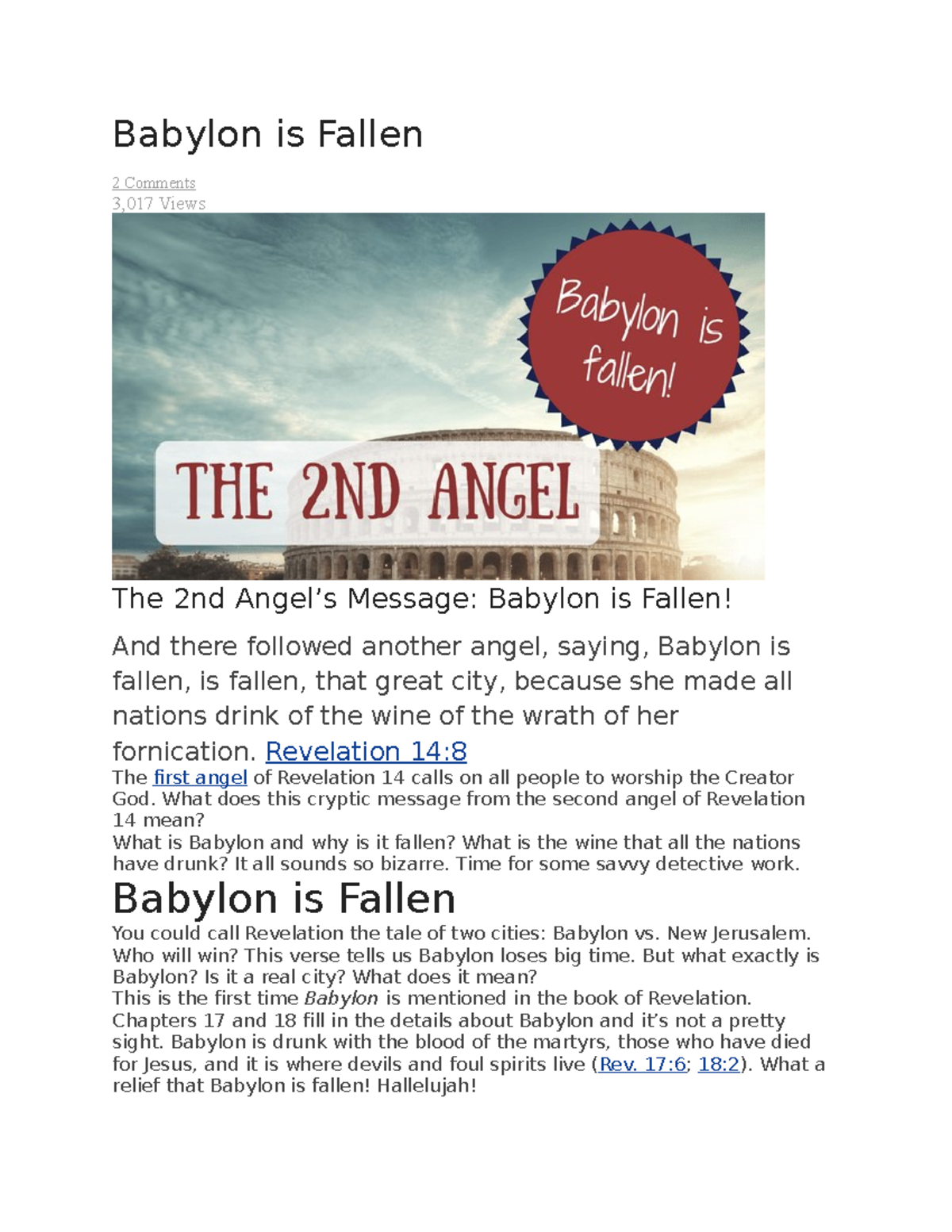 Babylon is Fallen - bible - Babylon is Fallen 2 Comments 3,017 Views ...