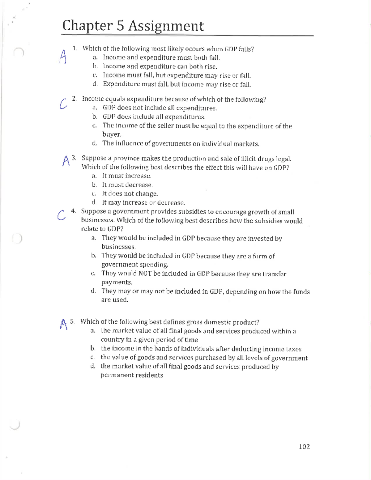 Ch5 Answers of Economics - ECON 105 - SFU - Studocu