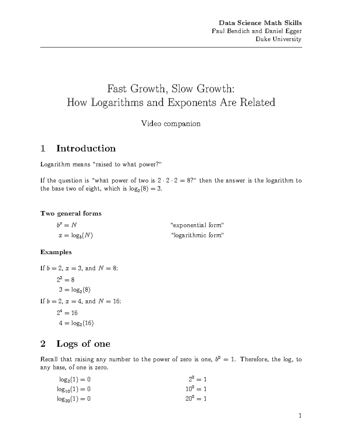Fast Growth Slow Growth-Logarithms Exponents - Data Science Math Skills ...