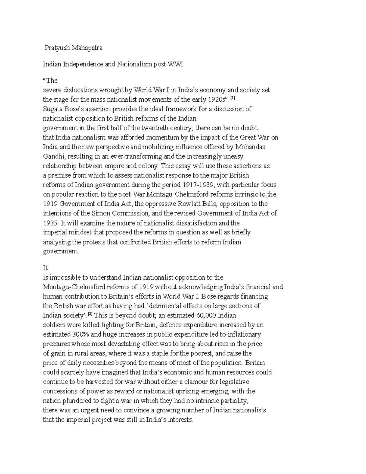 Untitled document - essay report - Pratyush Mahapatra Indian ...