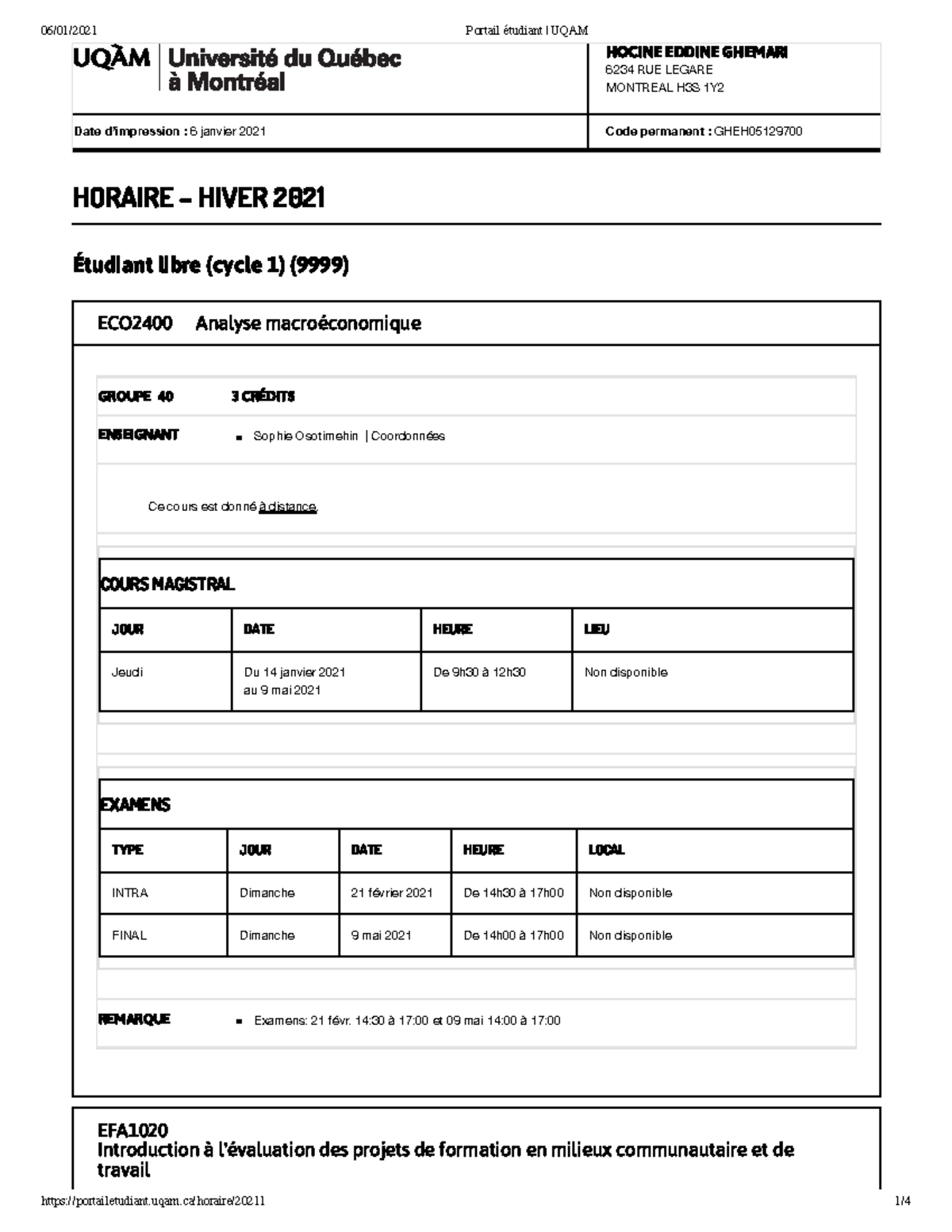 note de cours jturi ennr - HOCINE EDDINE GHEMARI 6234 RUE LEGARE ...