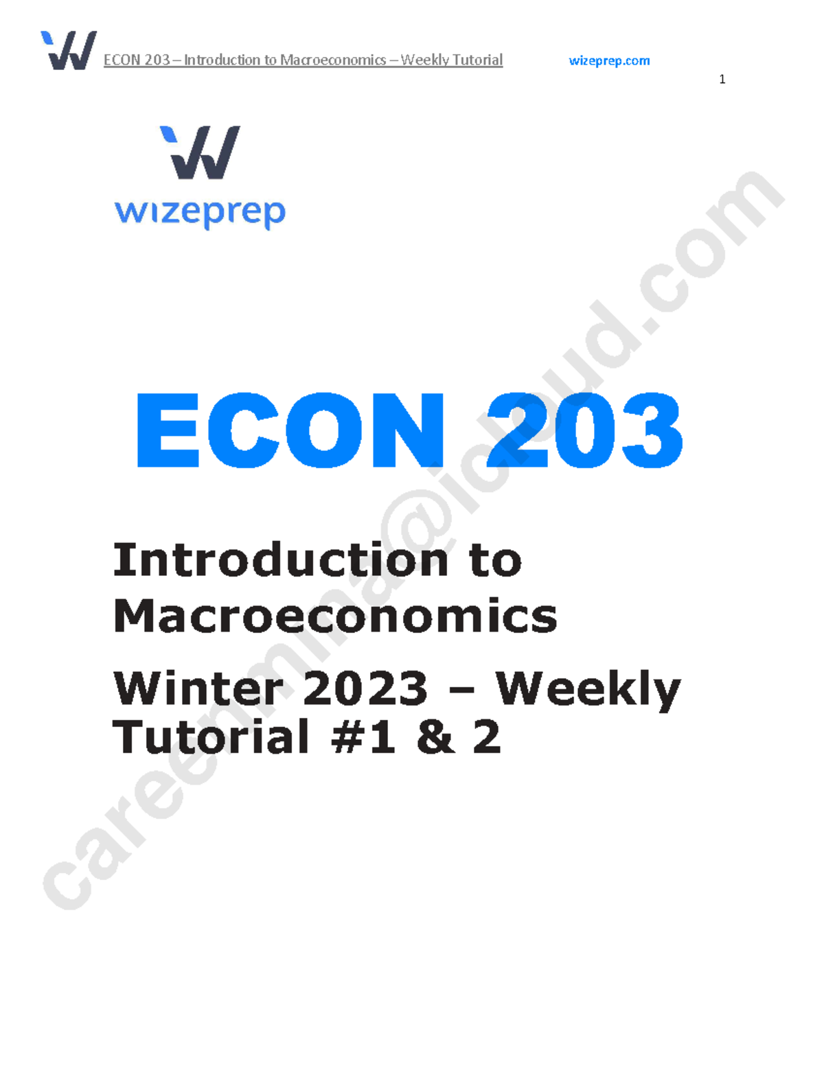 Econ 203 chap 4-5 - Econ 203 chap 4-5 review - 1 Introduction to ...