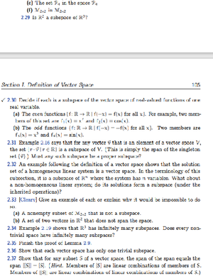 Linear Algebra MATH 120 - Problem Set - Math 177 Linear Algebra Problem ...