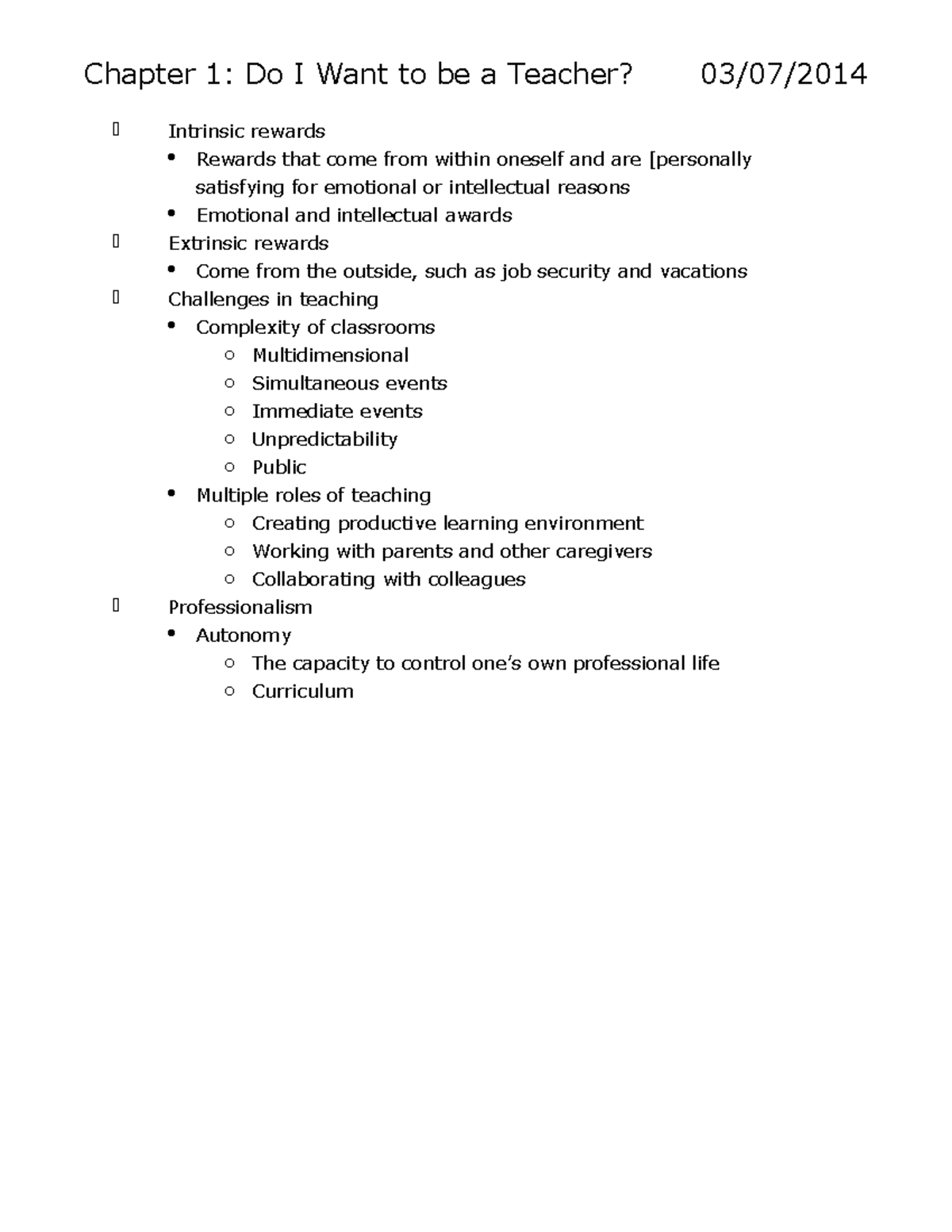 EDT190 Kopp Book Notes - Summary Intro To Secondary Teaching - Chapter ...