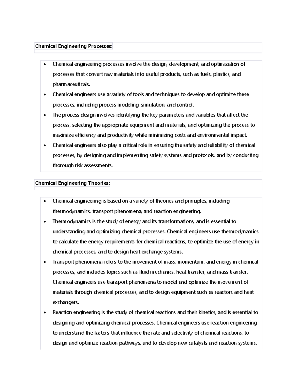 Chemical Engineering Notes 3 - Chemical Engineering Processes: Chemical ...