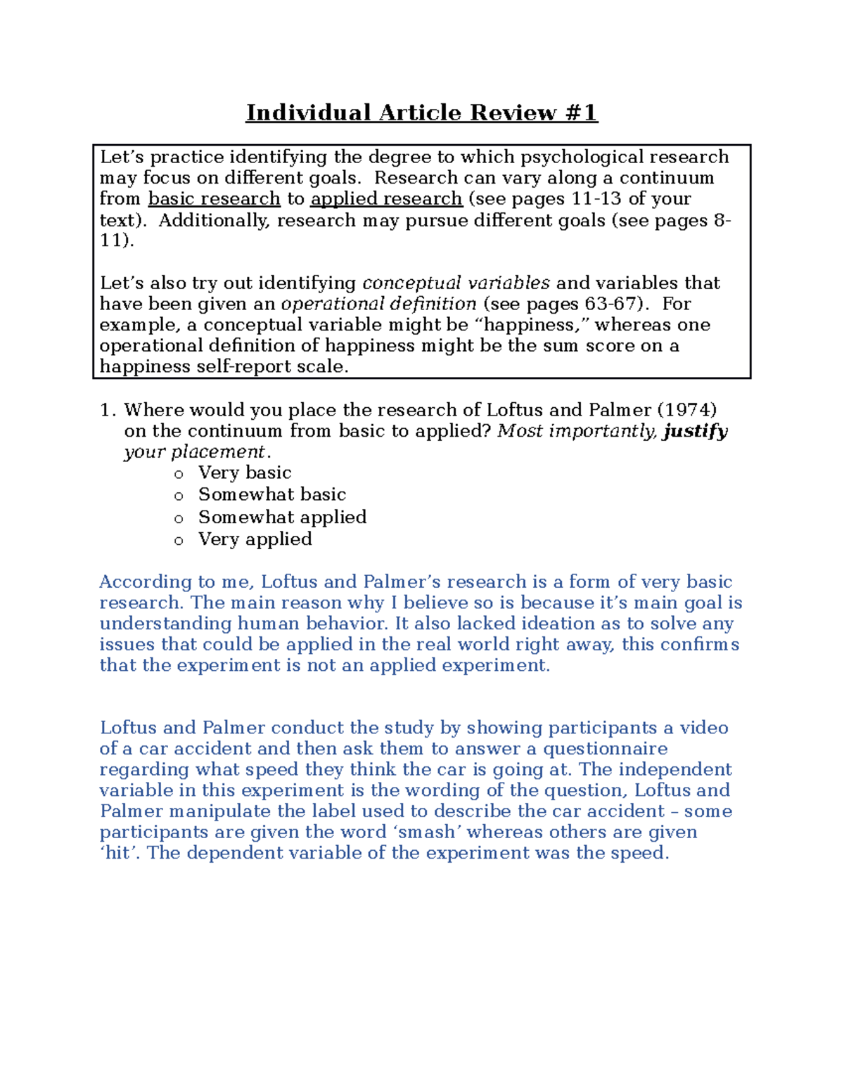 Individual Article Review 1 2020 - Individual Article Review Let’s ...