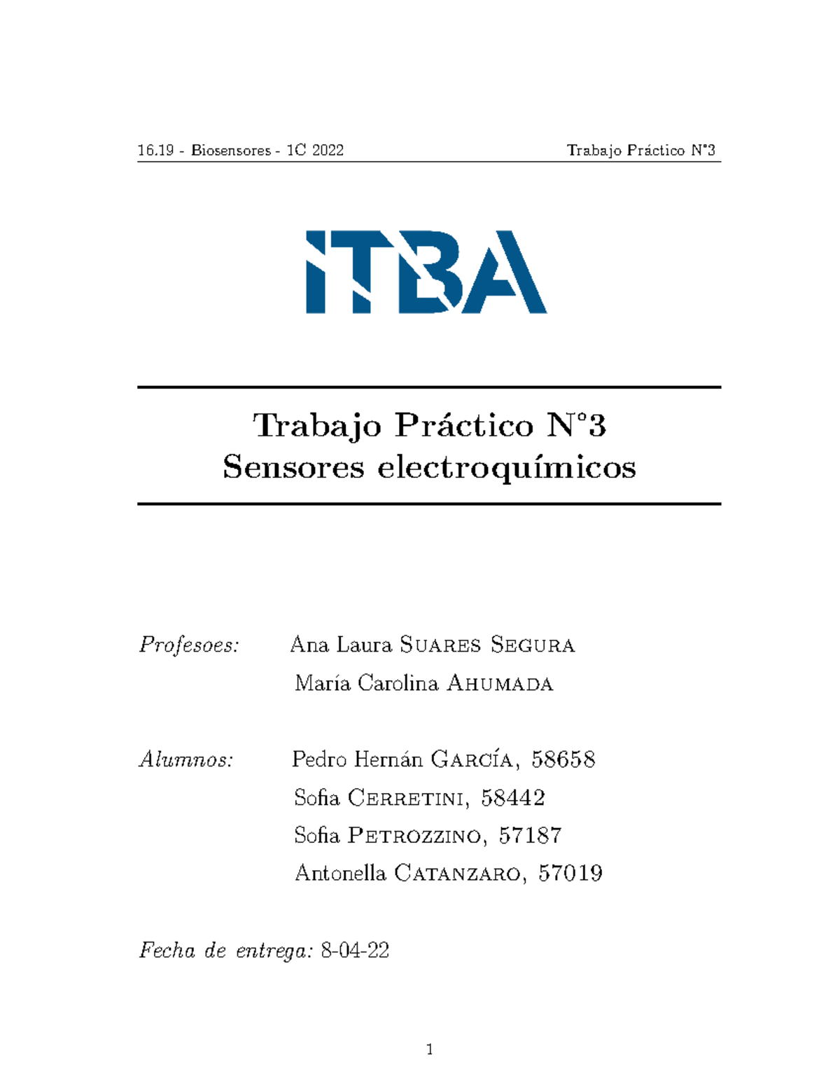 TPN 3 Sensores Electroquimicos - Trabajo Pr ́actico N° 3 Sensores ...