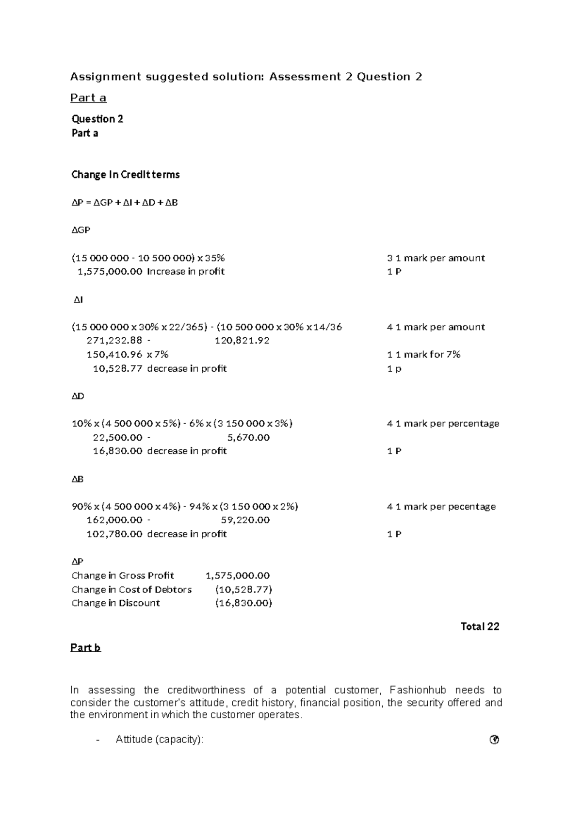 Unit 5 Assignment suggested solution - Assignment suggested solution: Assessment 2 Question 2 ...