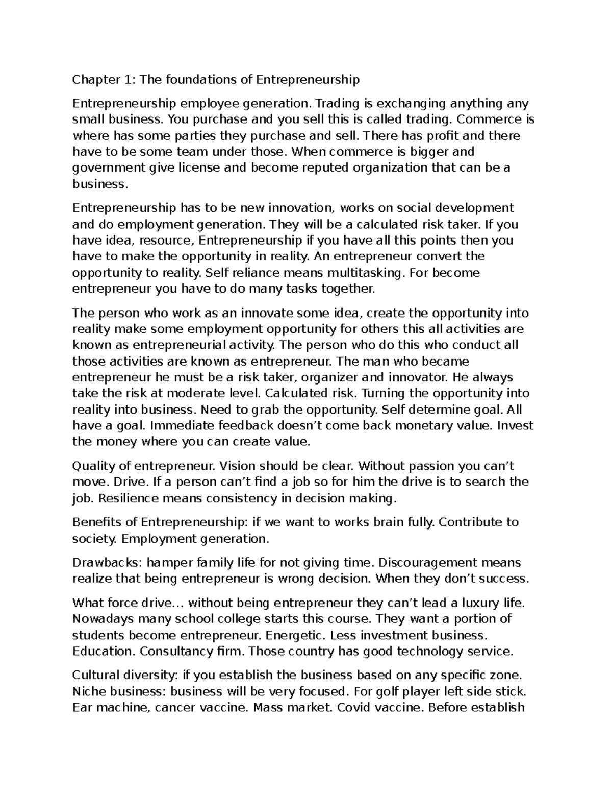 ED - This is the notes of entrepreneurship development course lectures ...