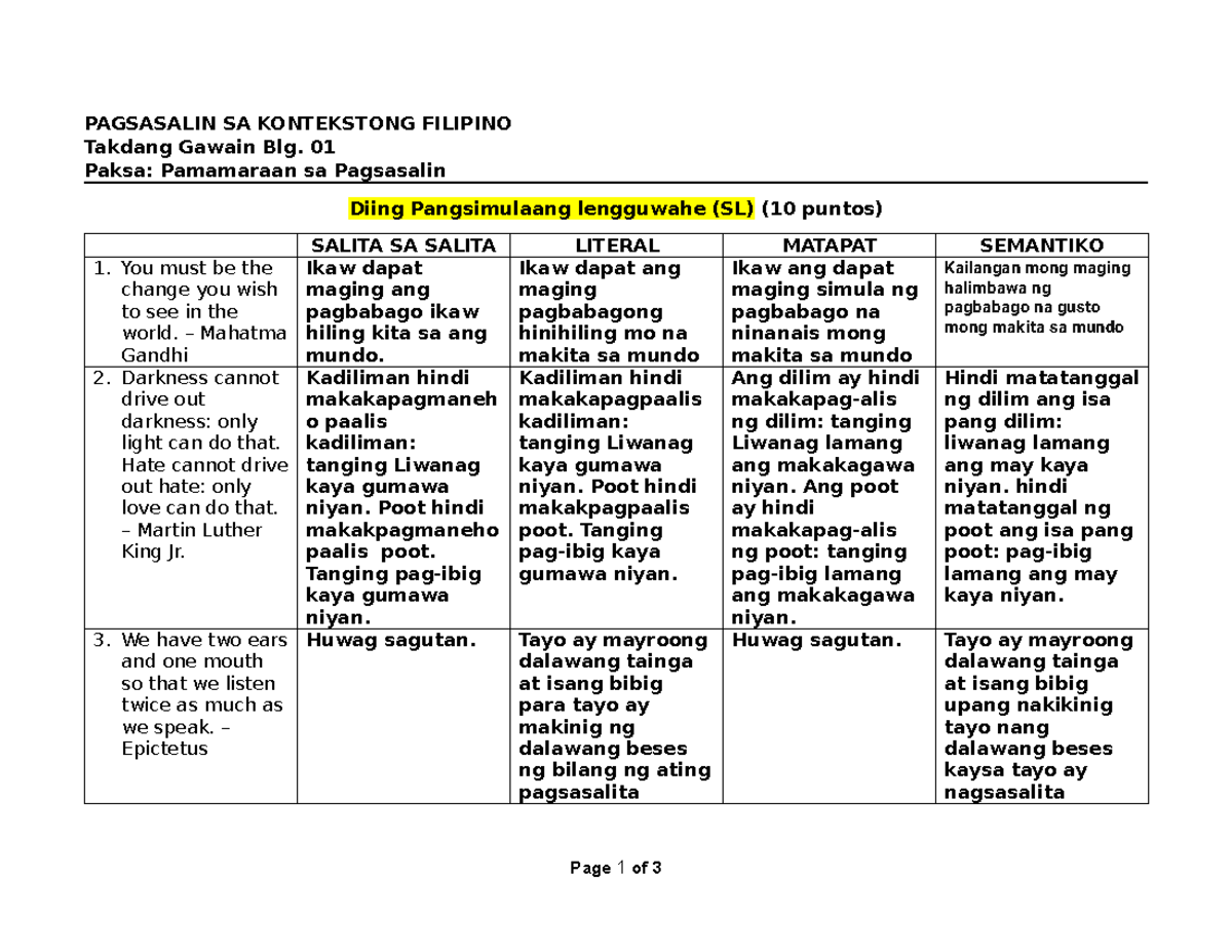 Pagsasalin TG 1 David Victorious - PAGSASALIN SA KONTEKSTONG FILIPINO ...