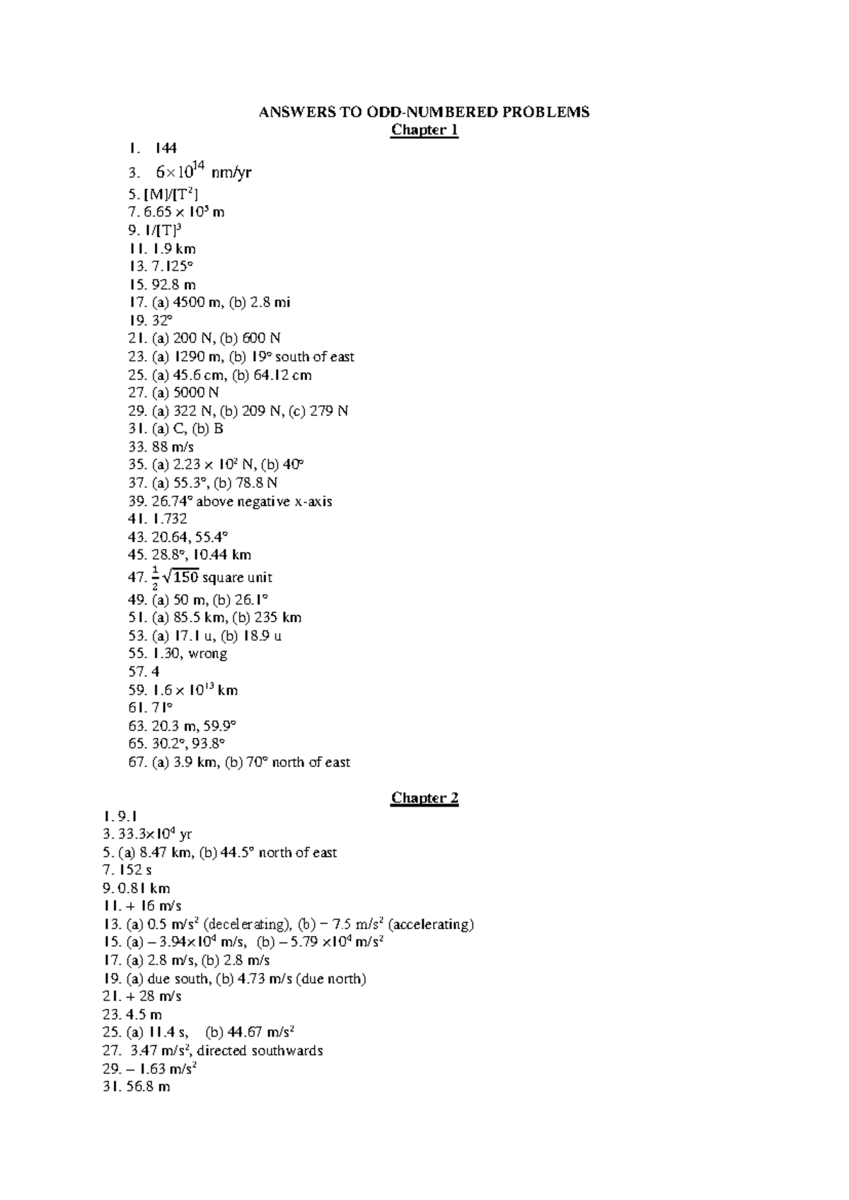 Answers to odd numbered problems-2 - ANSWERS TO ODD-NUMBERED PROBLEMS Chapter 1 144 14 6 10 nm ...