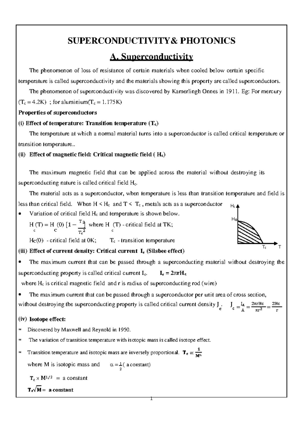 Super conductivity and photonics - SUPERCONDUCTIVITY& PHOTONICS A. Superconductivity The - Studocu