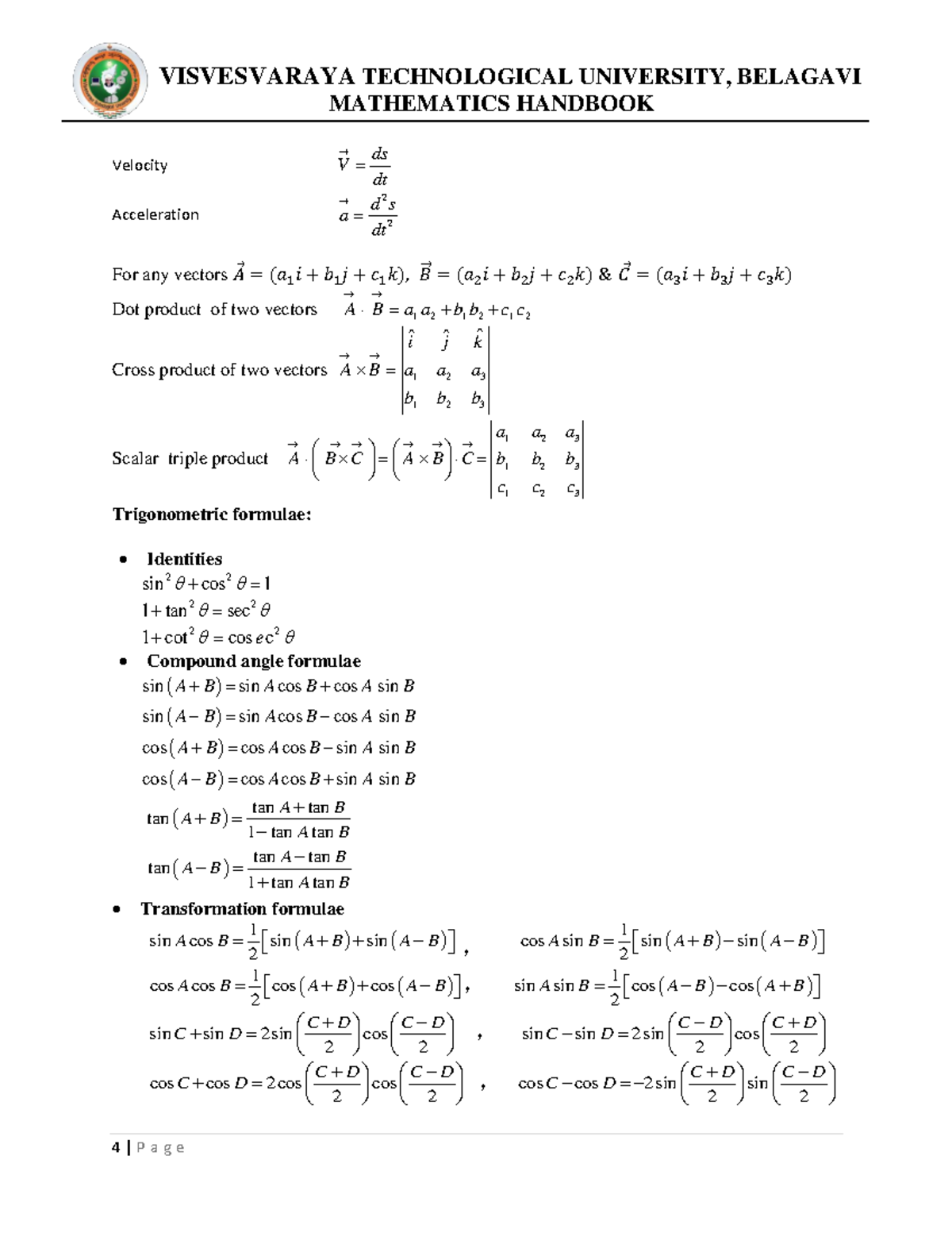 Mathematics Handbook for 3rd Semester 22 Sheme - MATHEMATICS HANDBOOK ...
