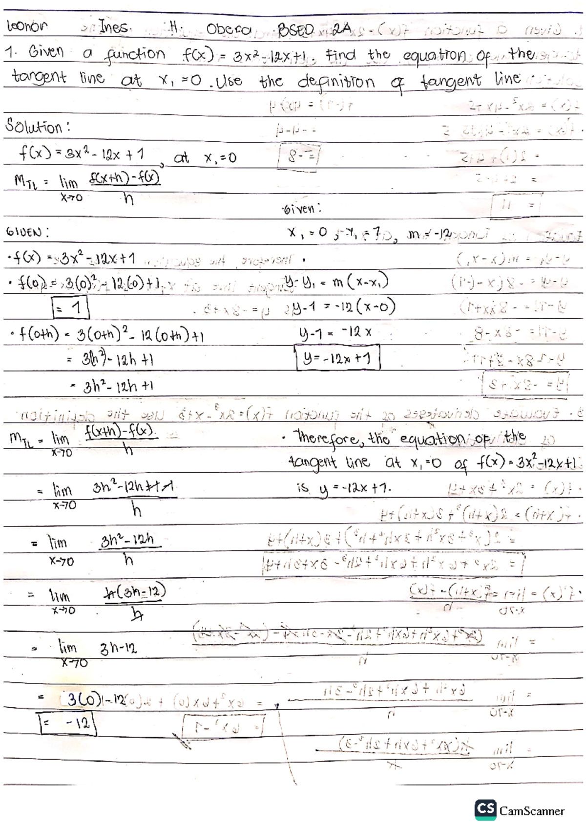 Obera Problem Sets in Derivatives Math 123n - leonor Ines H. Obera BSED ...