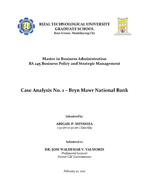 Hygeia International - RIZAL TECHNOLOGICAL UNIVERSITY GRADUATE SCHOOL ...