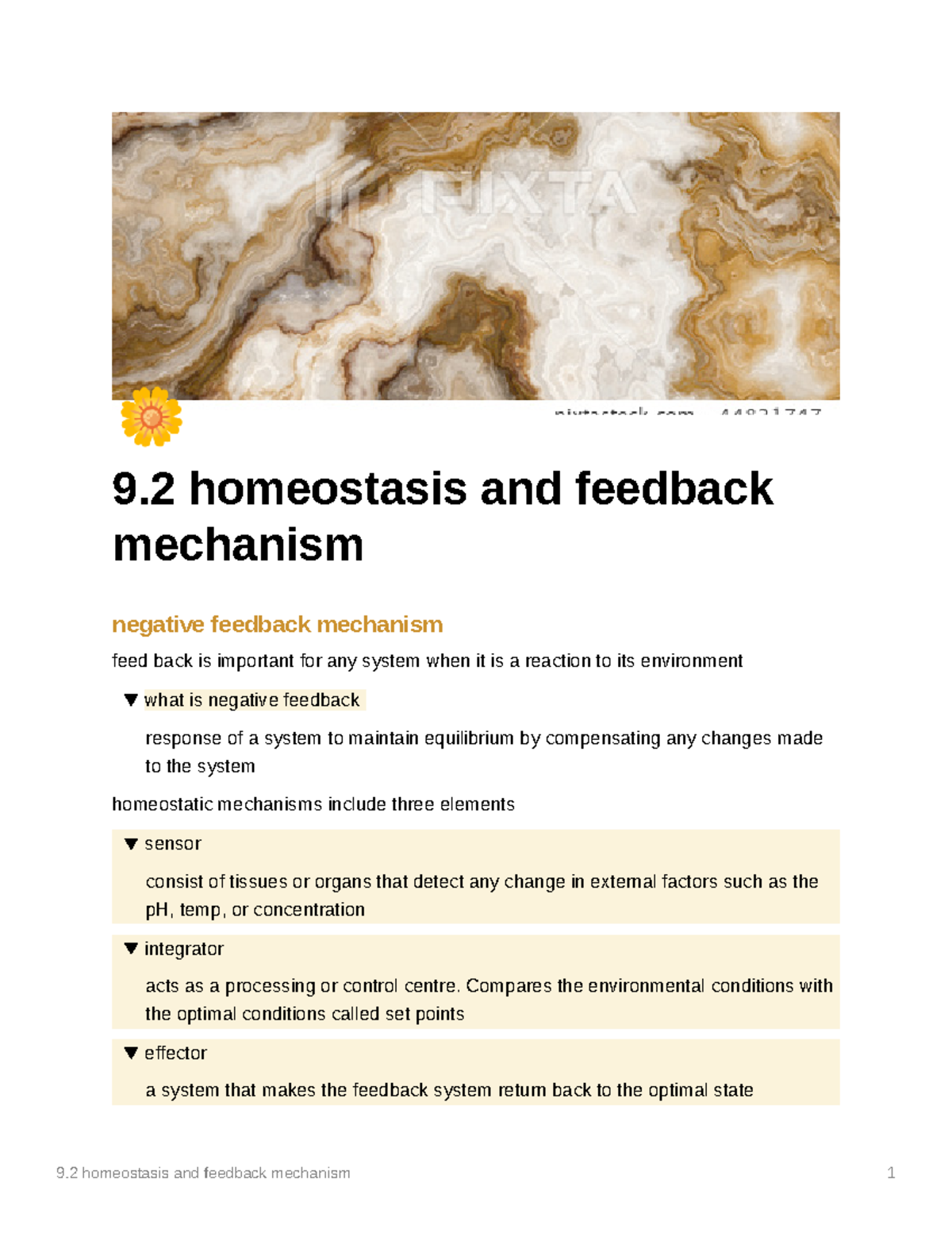 chapter 9.2 homeostasis and feedback - 9 homeostasis and feedback ...