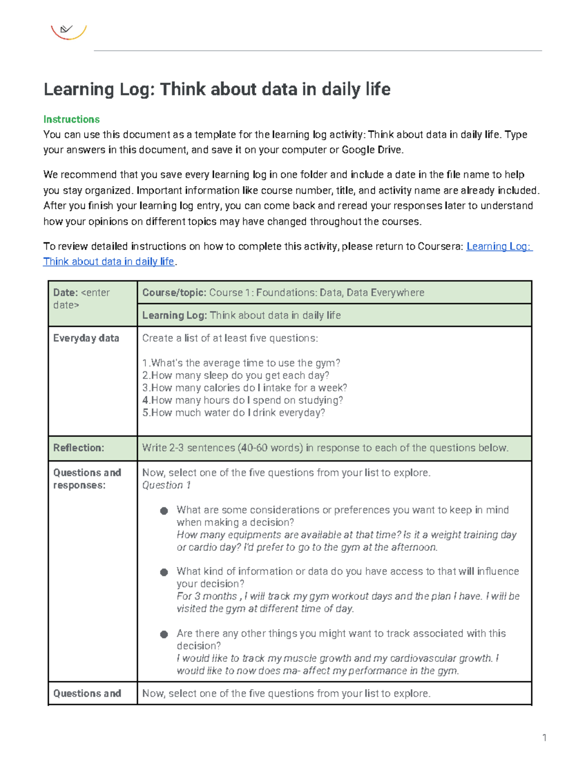 Think about data in daily life - Type your answers in this document ...
