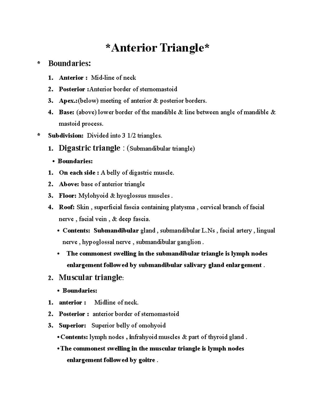 Anterior Triangle - Human Anatomy and Physiology Course - Anterior ...