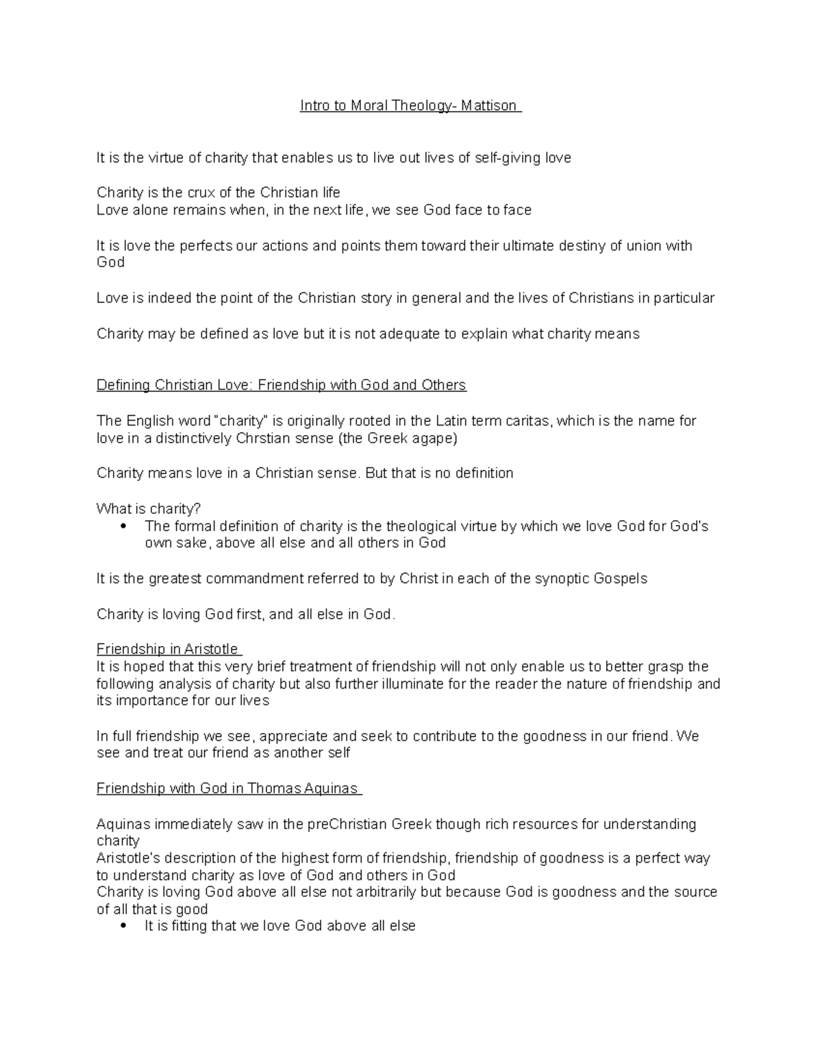 Notes 1 Intro To Moral Theology Mattison It Is The Virtue Of Charity notes-1-intro-to-moral-theology-mattison-it-is-the-virtue-of-charity