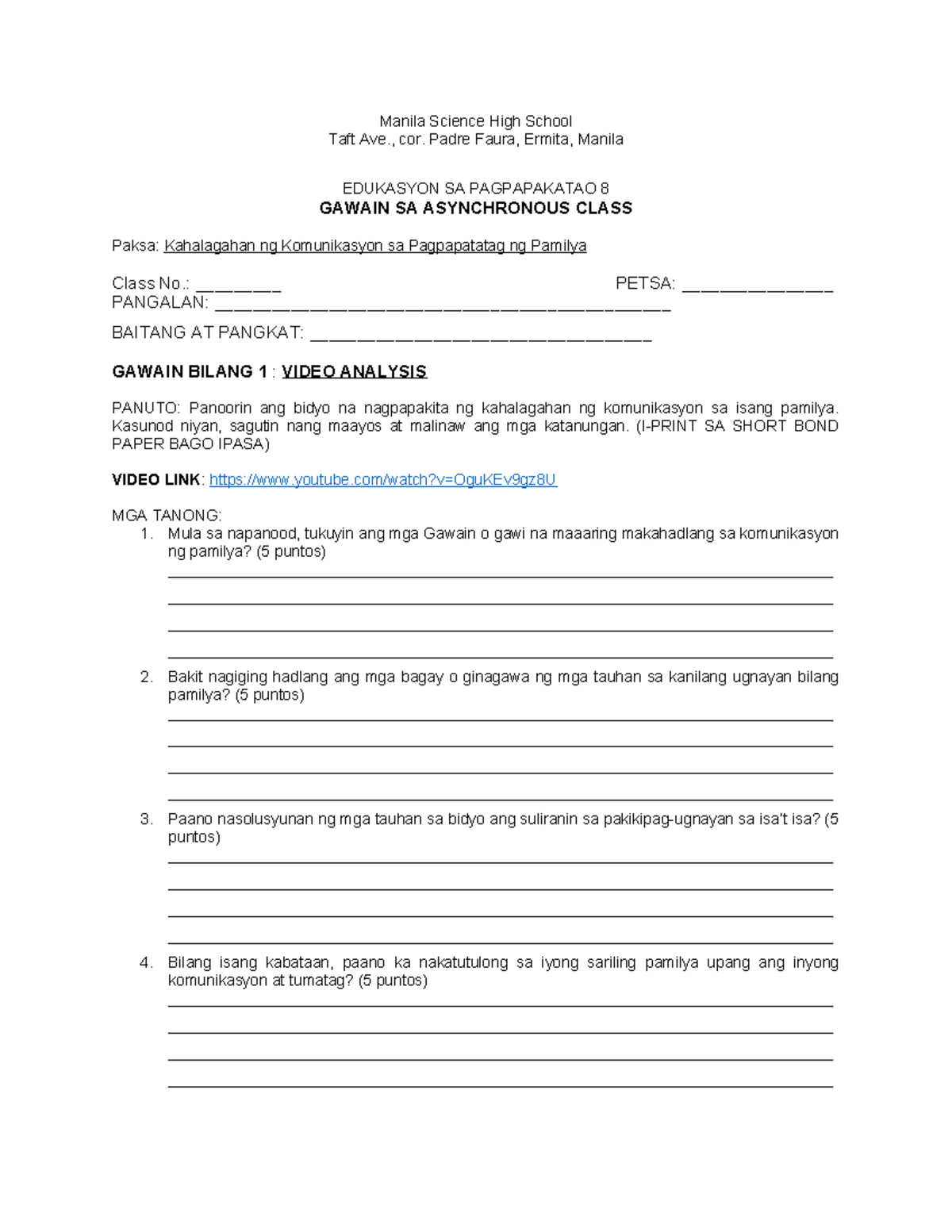 Sept - adadadadada - Manila Science High School Taft Ave., cor. Padre ...