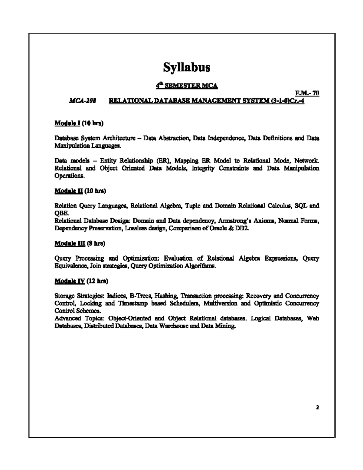 Rdbms - computer Applications - Studocu