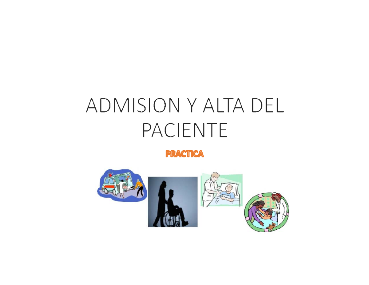 P Admision Y ALTA DEL Paciente - Describir el Proceso de Admisión y ...
