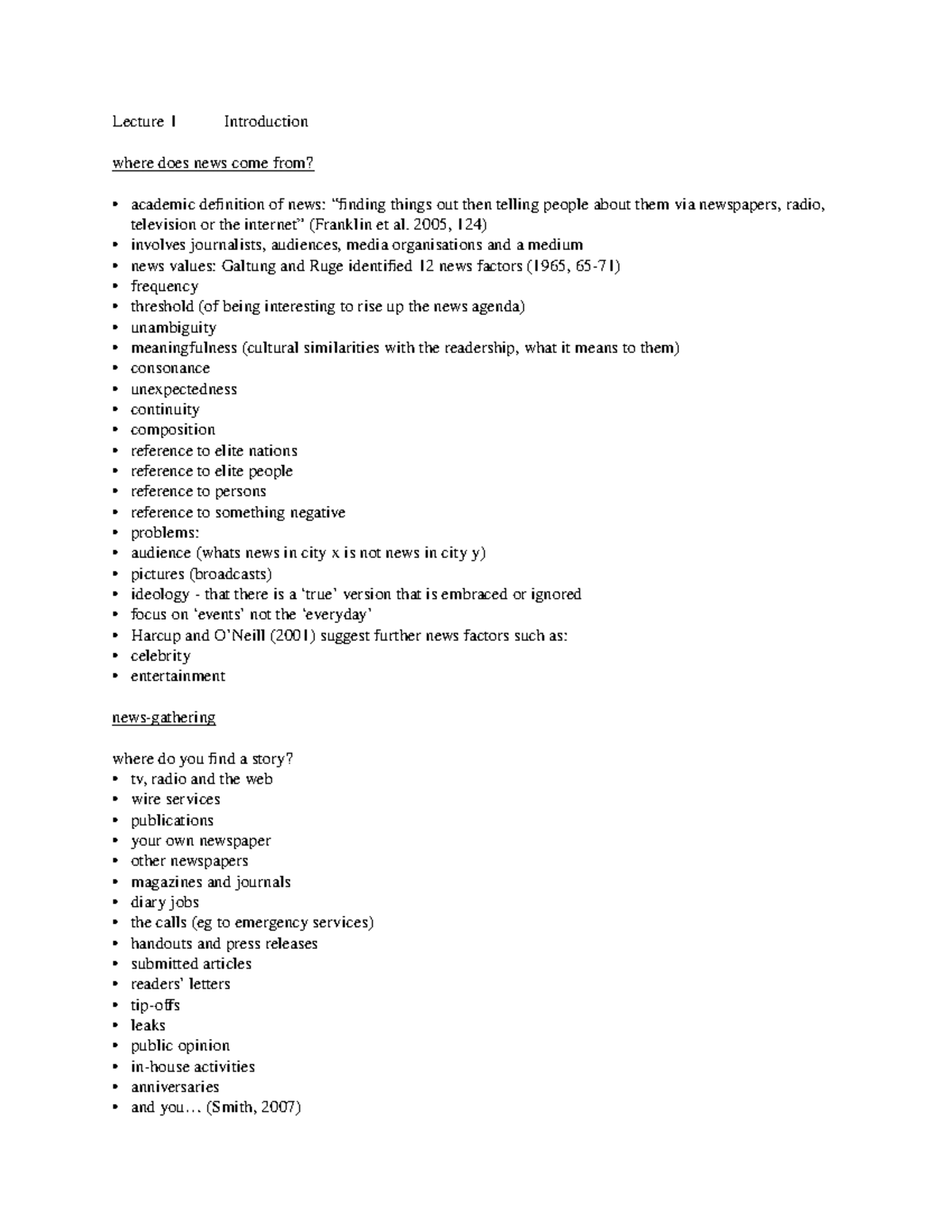 Lecture 1-3 - Introduction to news, Inverted Triangle, News writing ...