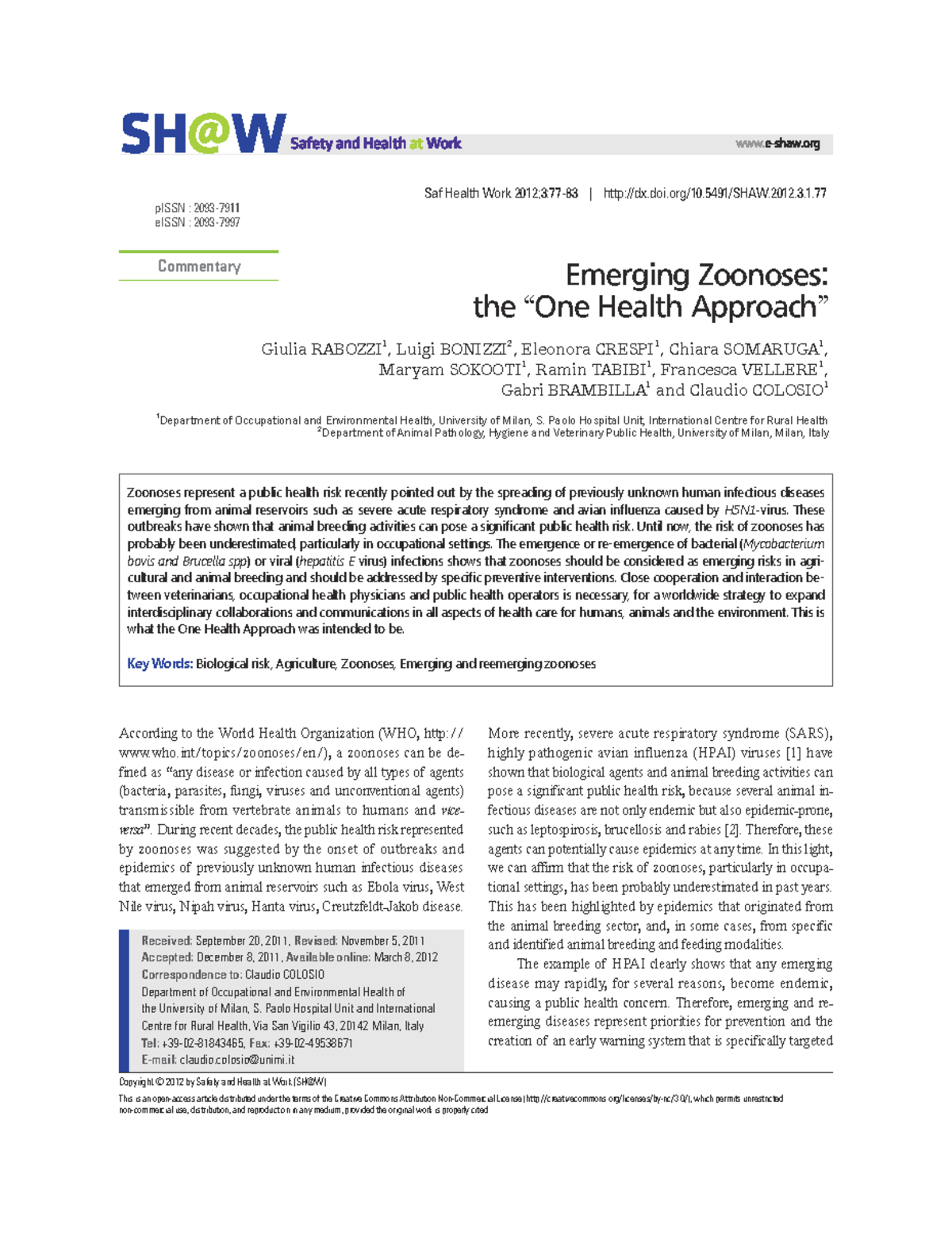 Emerging zoonoses - Panorama de las enfermedades zoonóticas - Emerging ...