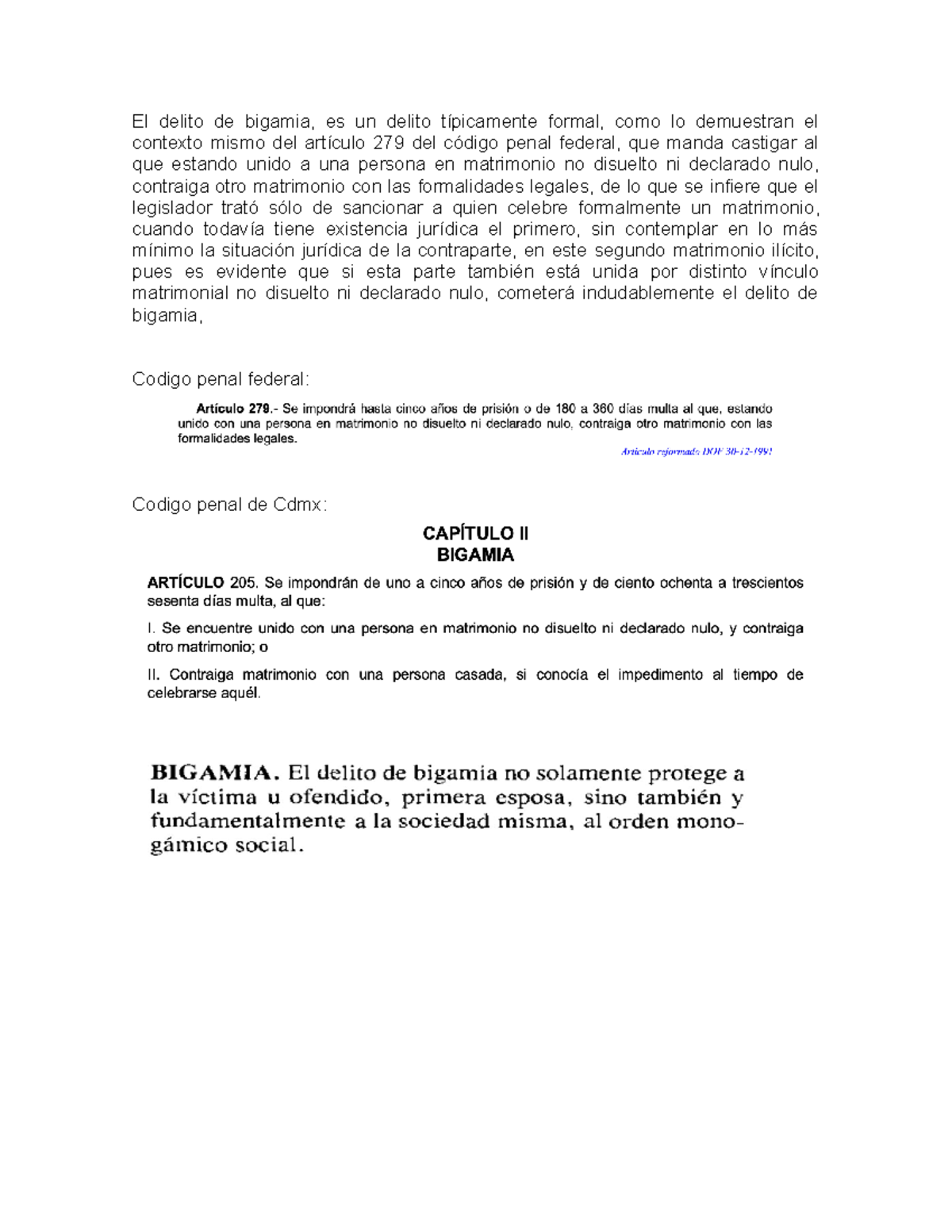 RESUMEN DEL DELITO DE BIGAMIA Y SUS CARACTERÍSTICAS Y DE QUE SE ...