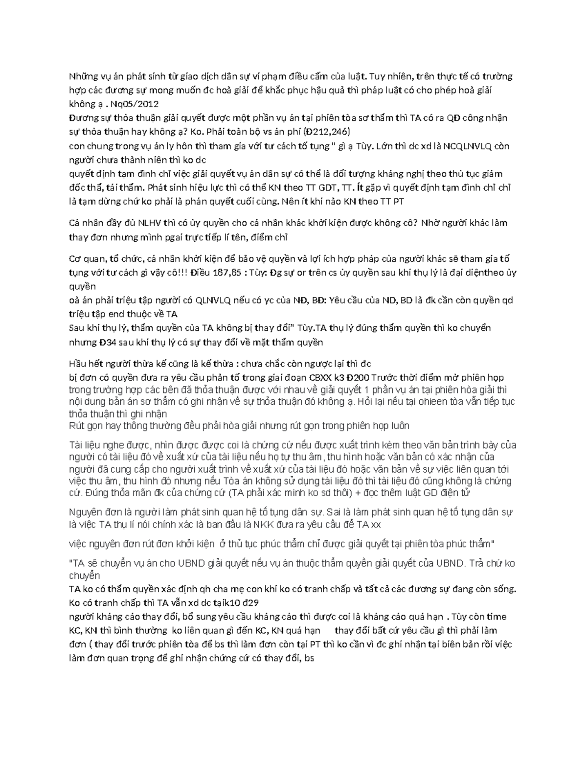 Ôn thi TTDS - Những vụ án phát sinh từ giao dịch dân sự vi phạm điều cấm của luật. Tuy nhiên ...