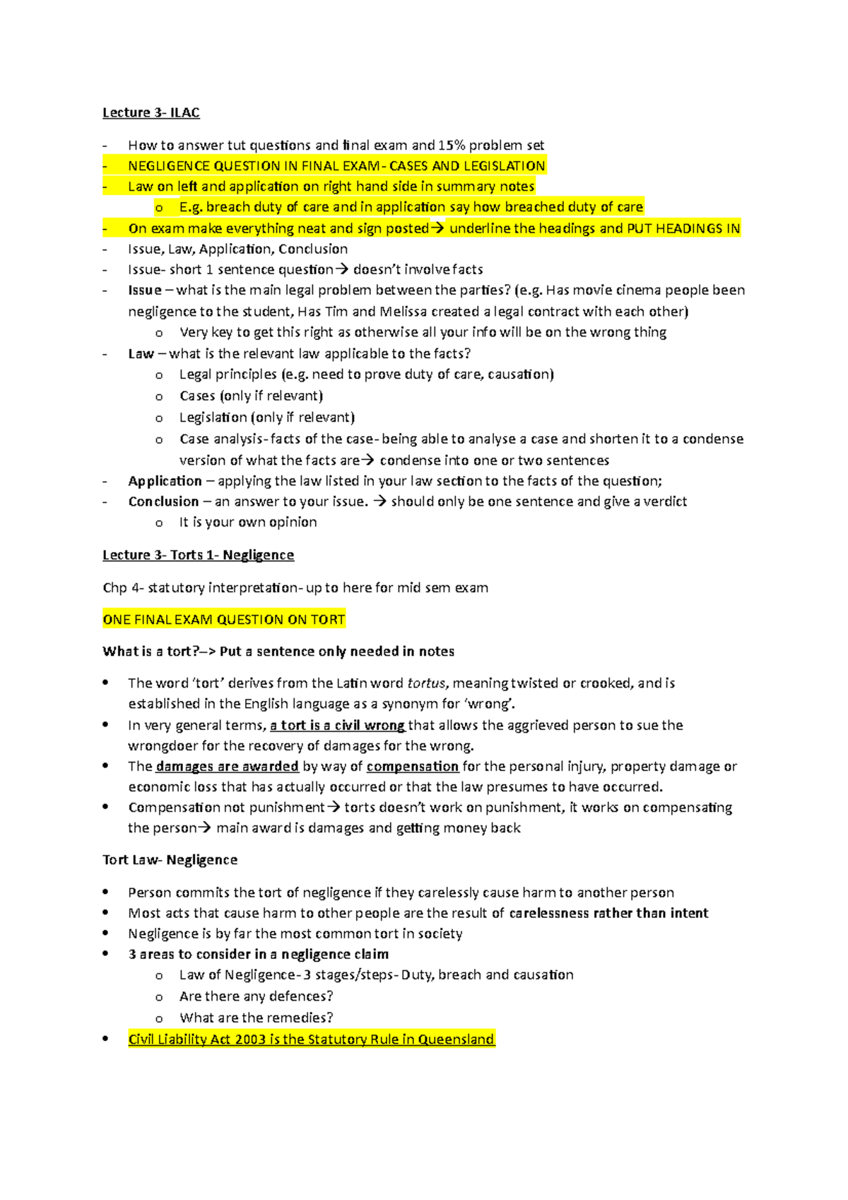 Lecture Notes Reworded From The Slides Lecture 3 Ilac How To